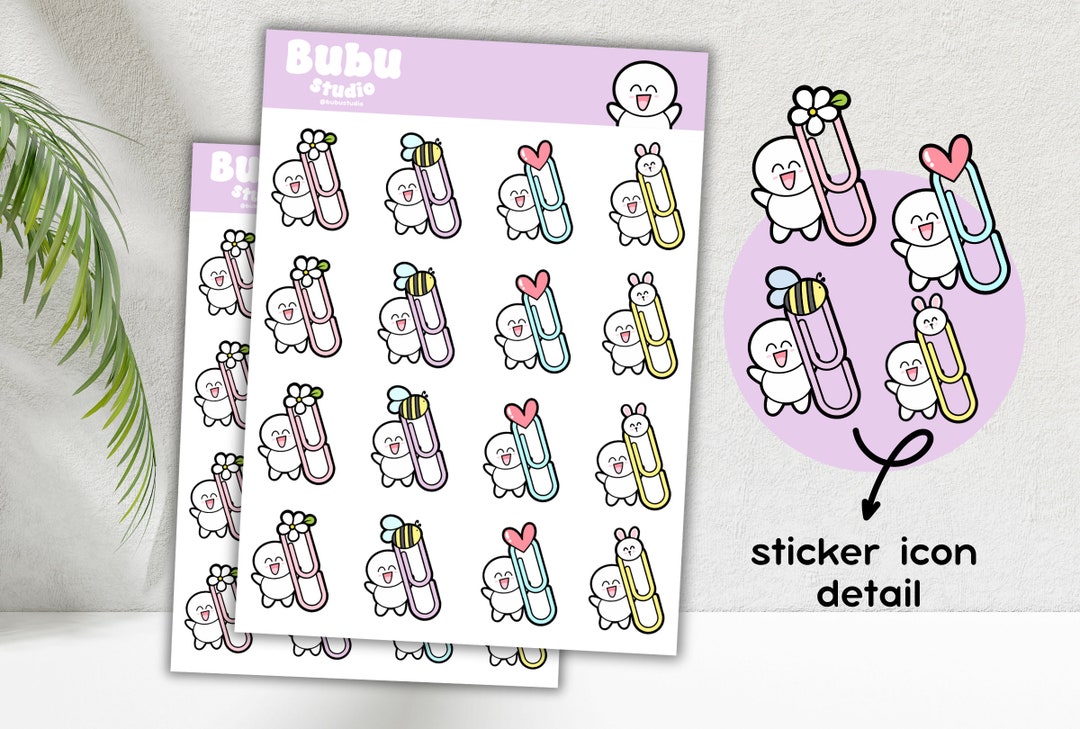 Paper Clip Sticker Sheet Spring Stickers Handmade Design Stickers for ...