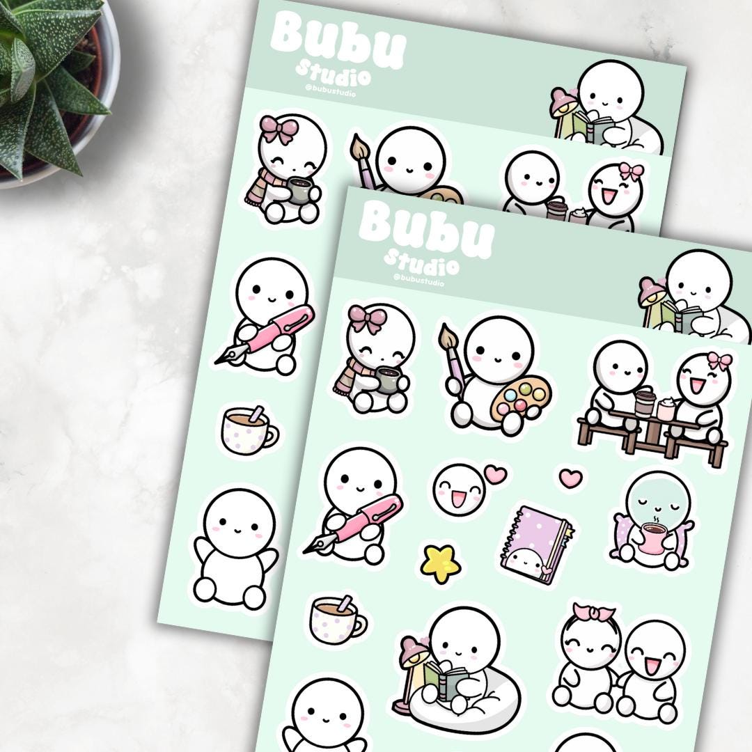 Daily Routine Doodles | Handmade Drawing Design Sticker for Planners ...