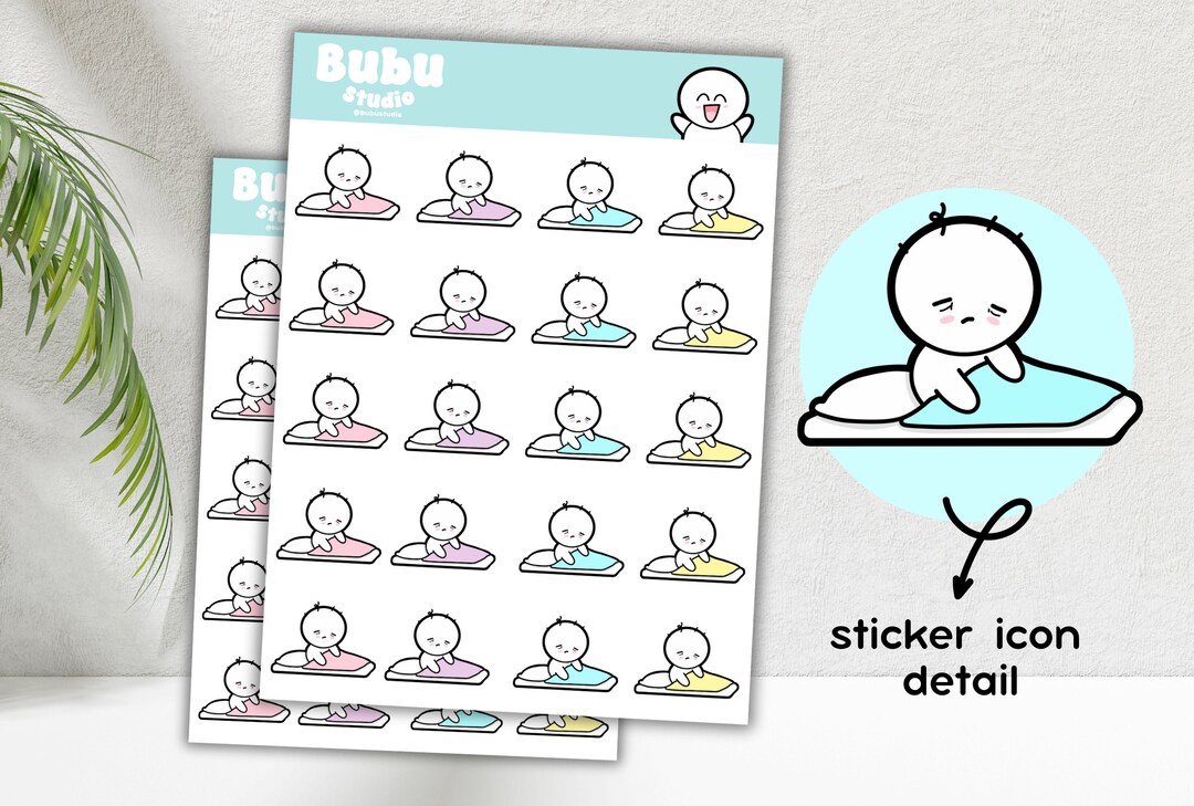 Sleepy Sticker Sheet | Lazy Sticker Sheet | Handmade Design Stickers ...
