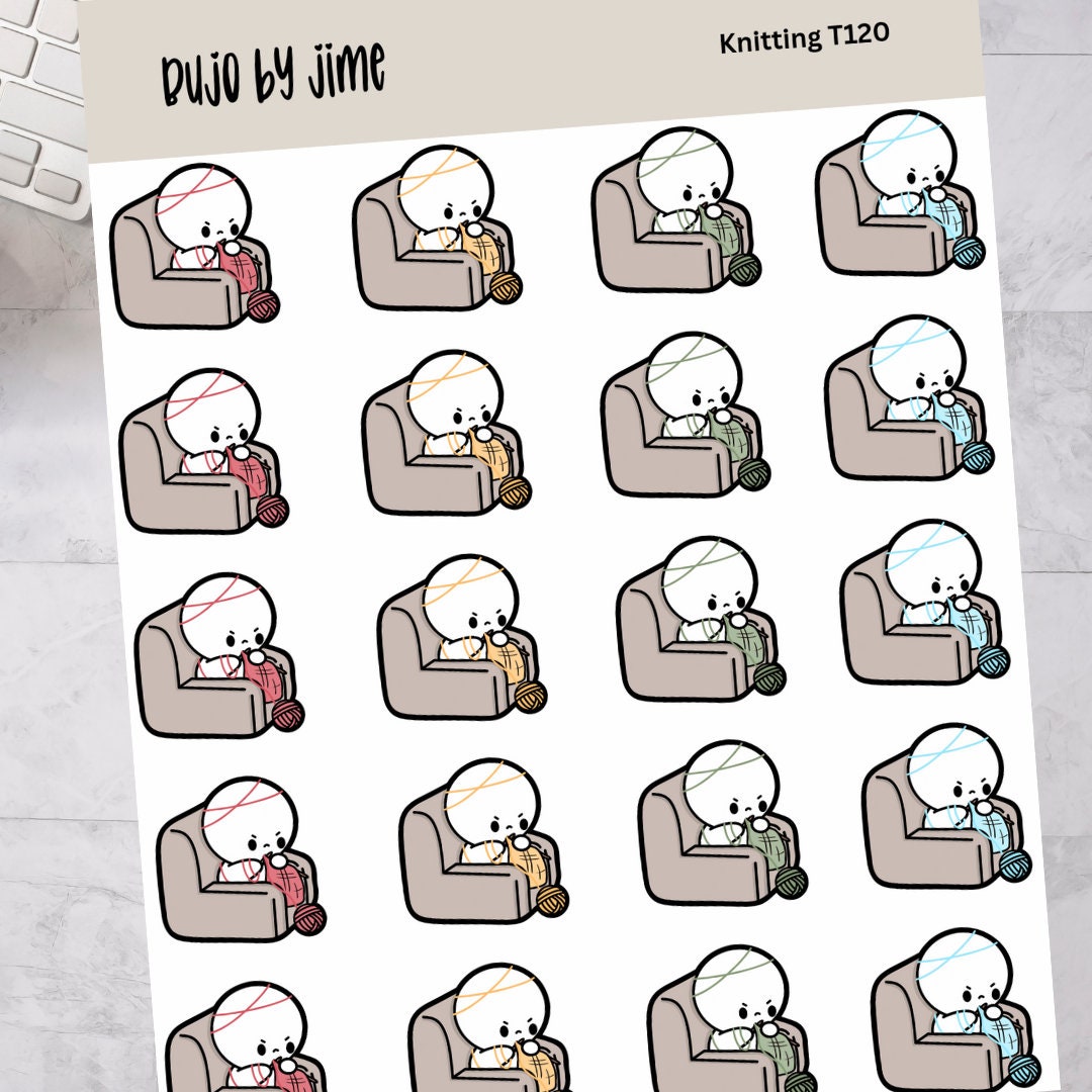 Knitting Sticker Sheet Handmade Design Stickers for Planners and Bullet ...