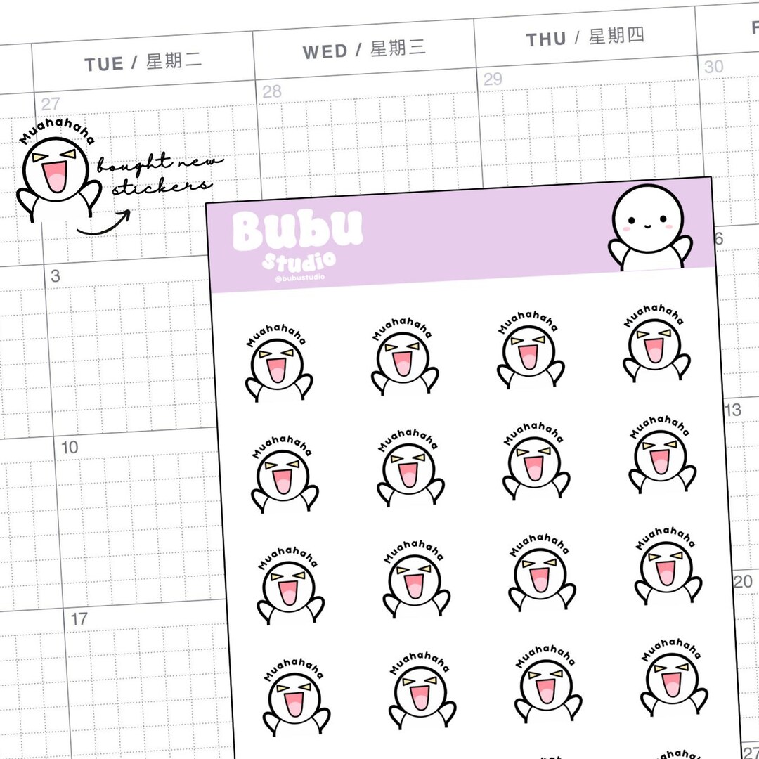 Evil Laugh Sticker Sheet Handmade Design Stickers for Planners and ...