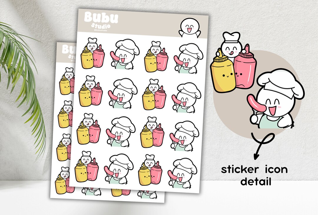 Barbecue Time Sticker Sheet | Grill Out | Handmade Design Stickers for ...