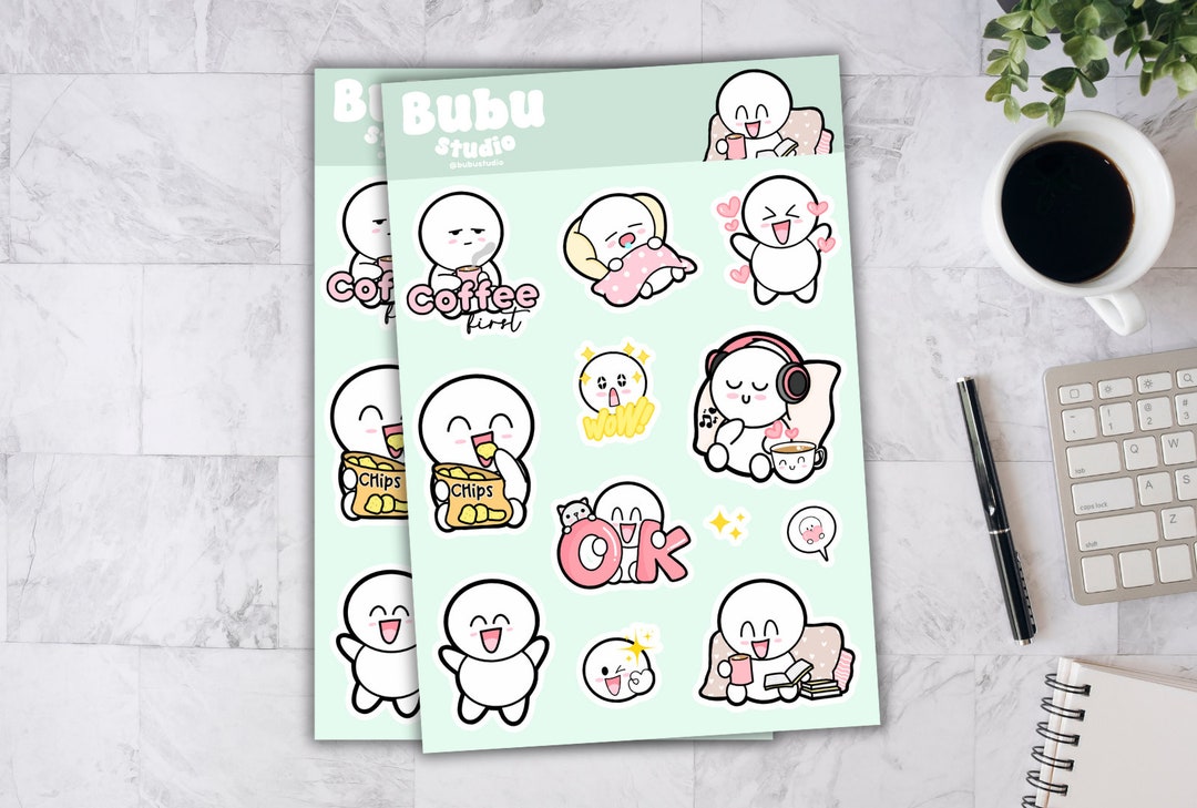 Daily Routine Doodles Handmade Drawing Design Sticker for Planners and ...