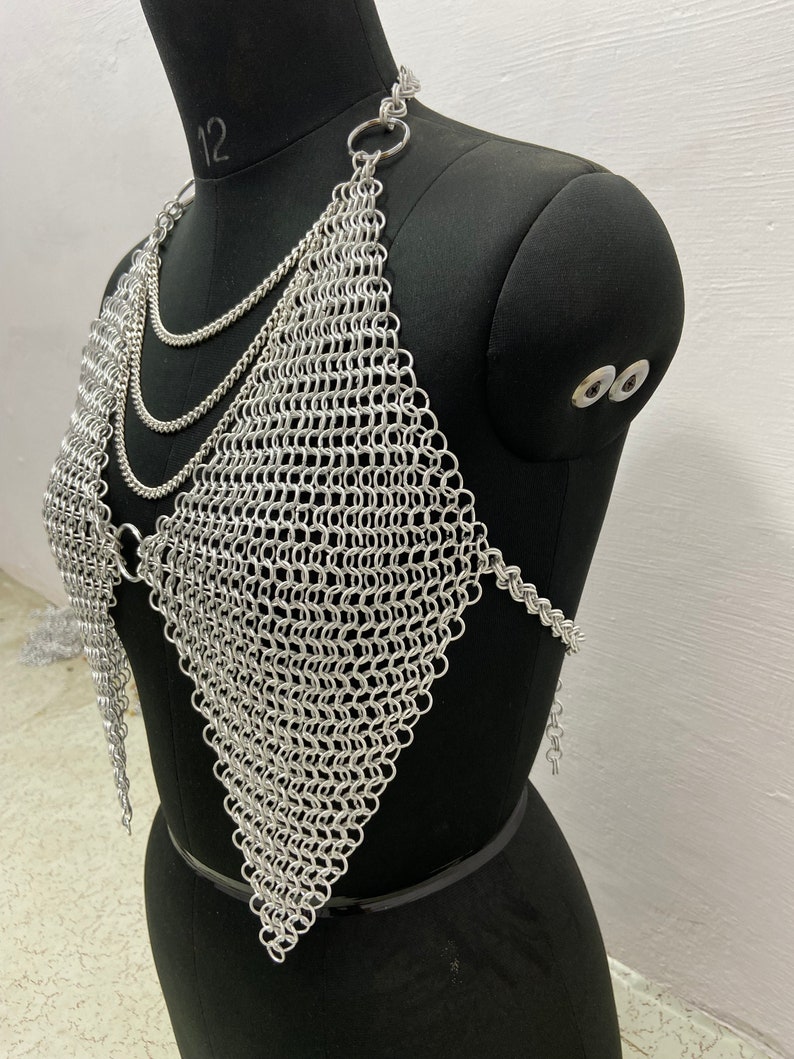 Chainmail Top Crop Halter Bra Cosplay Metal Stylish Aluminium - Etsy