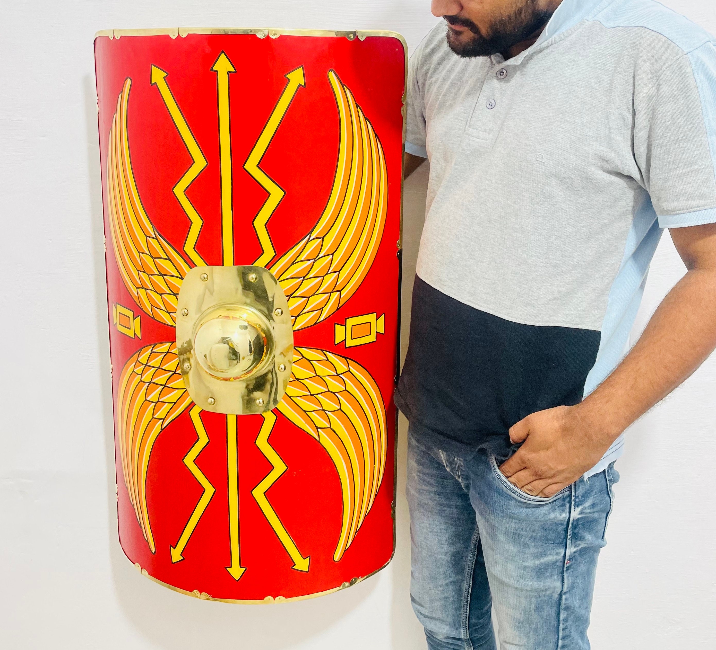 Roman Wooden Shield, Roman Battle Ancient Legionary Shield Reenactment ...