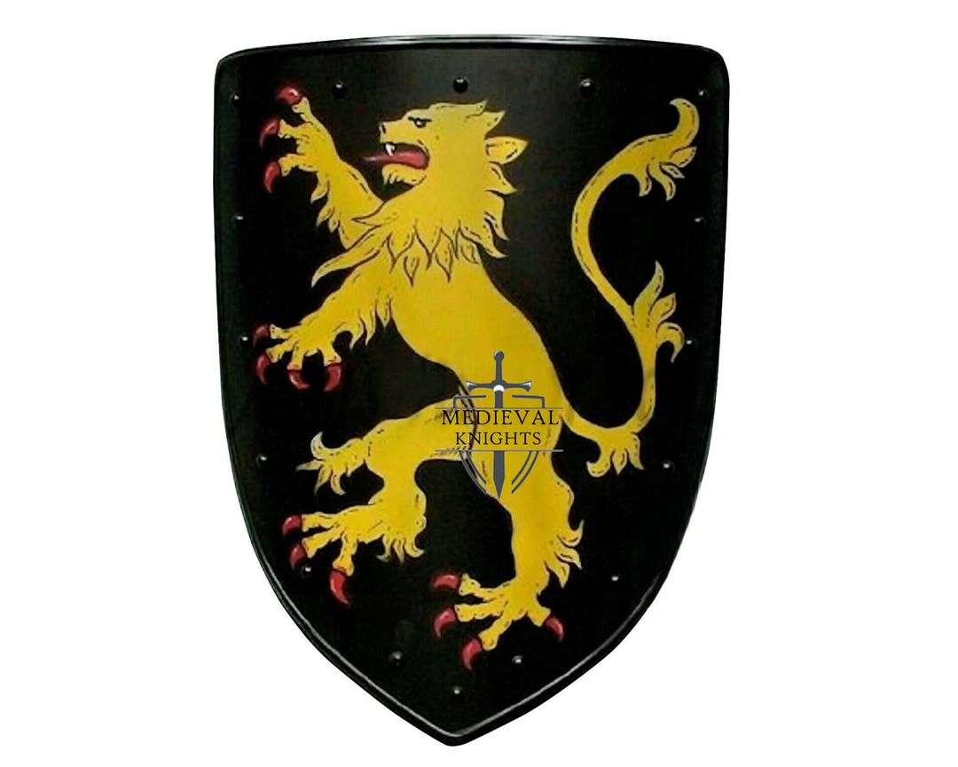 Handmade Medieval Knight Shield With Lion Design Material : - Etsy