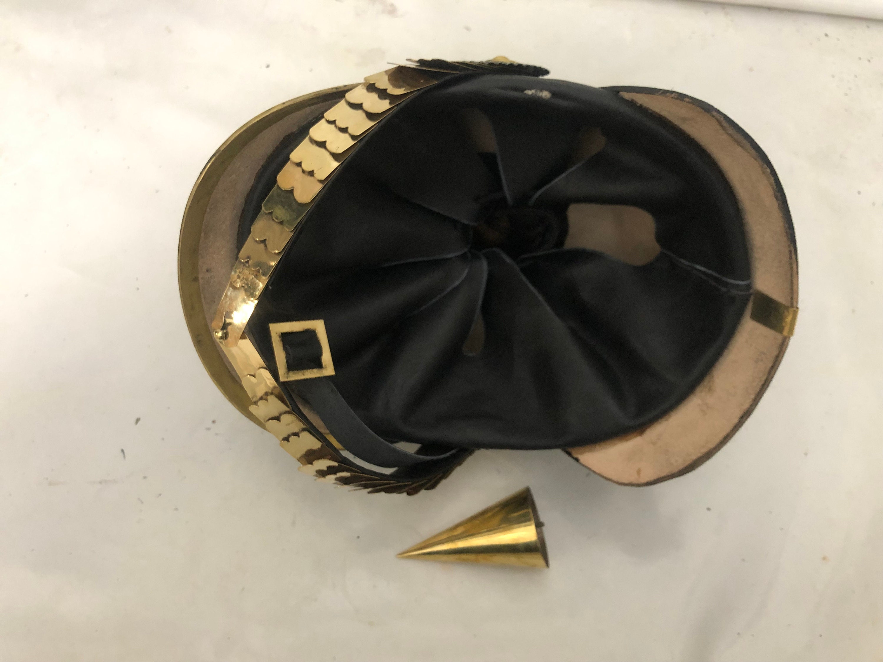 Pickelhaube German Leather Imperial Spike Prussian Helmet With Brass ...