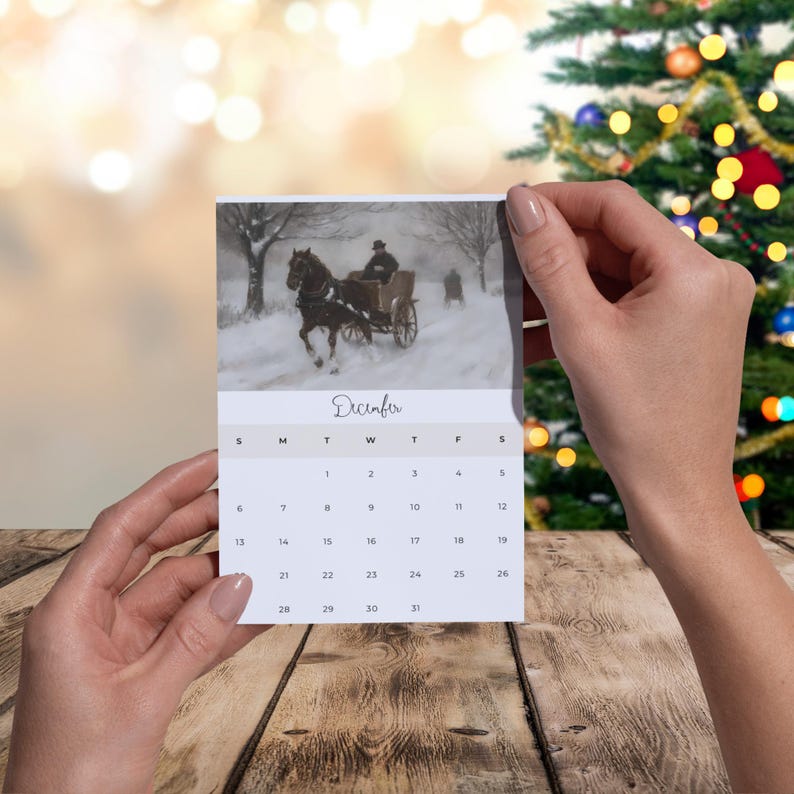 Printable 2026 Desk Calendar, 4x6 Vintage, Sunday & Monday Start ...