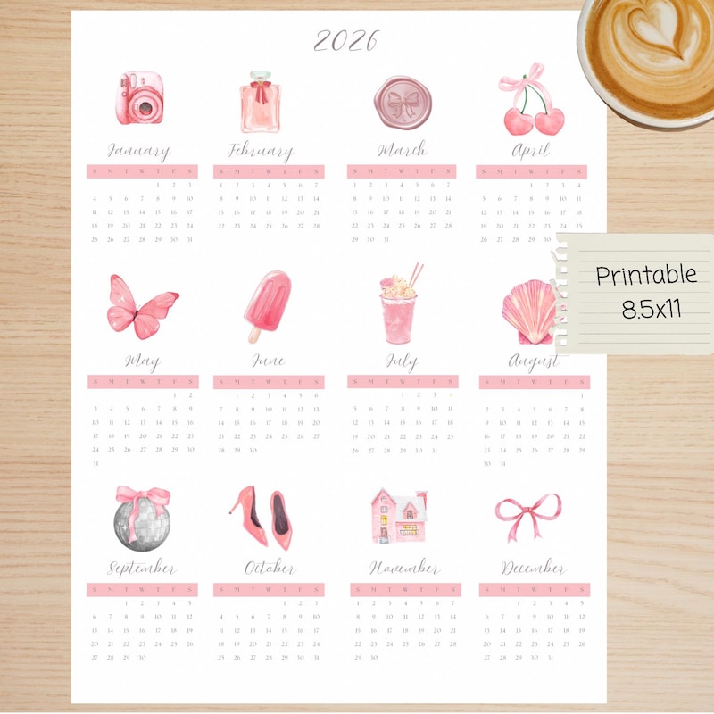 2026 Girly Calendars - Etsy