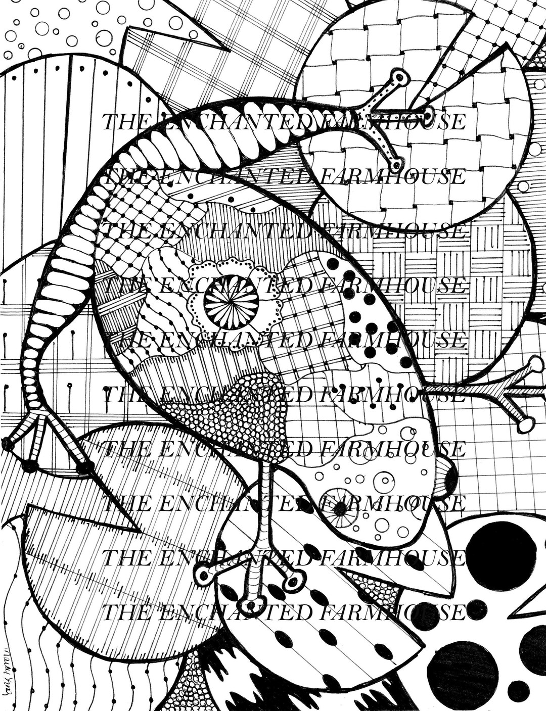 Zentangle Hand Drawn Frog - Etsy
