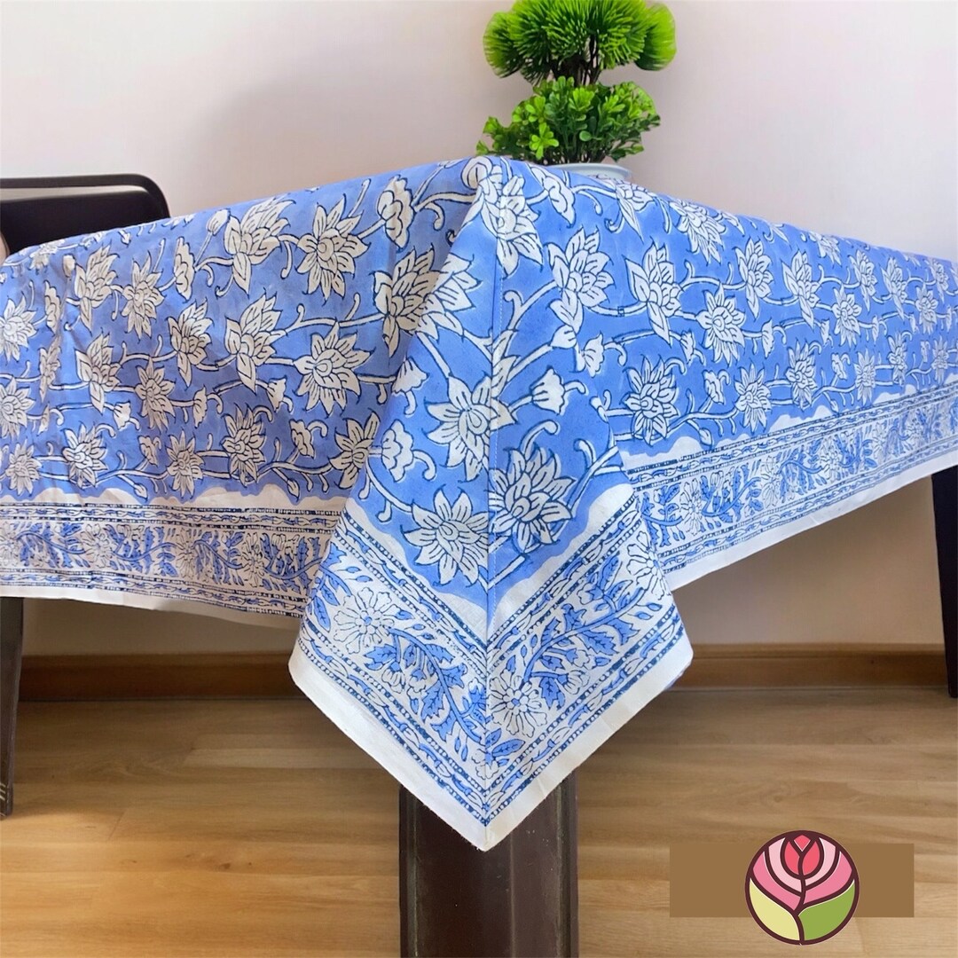 New Era Vintage Cotton Block Print Table Cover Rectangle/square/round ...