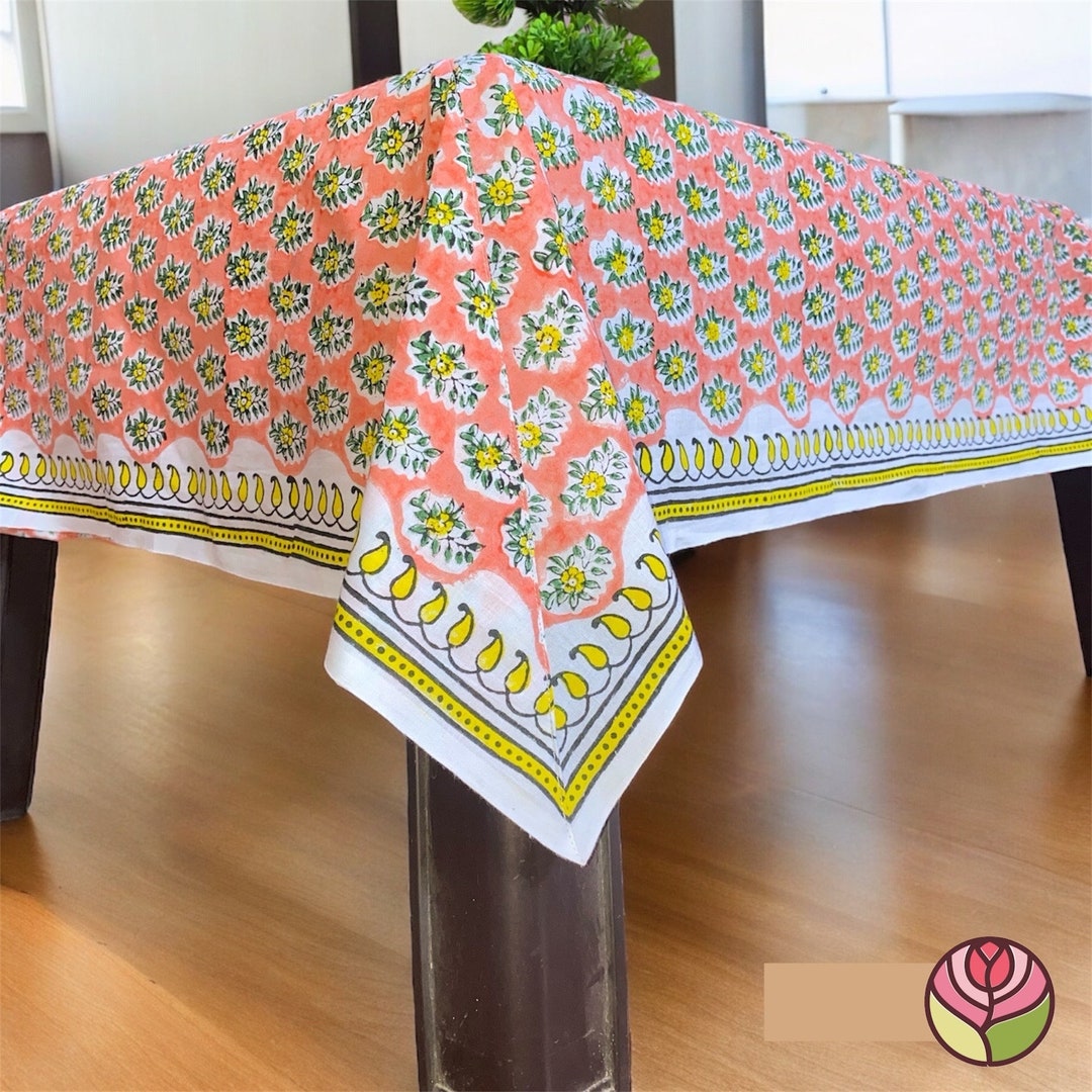 New Era Vintage Cotton Block Print Table Cover Rectangle/square/round ...