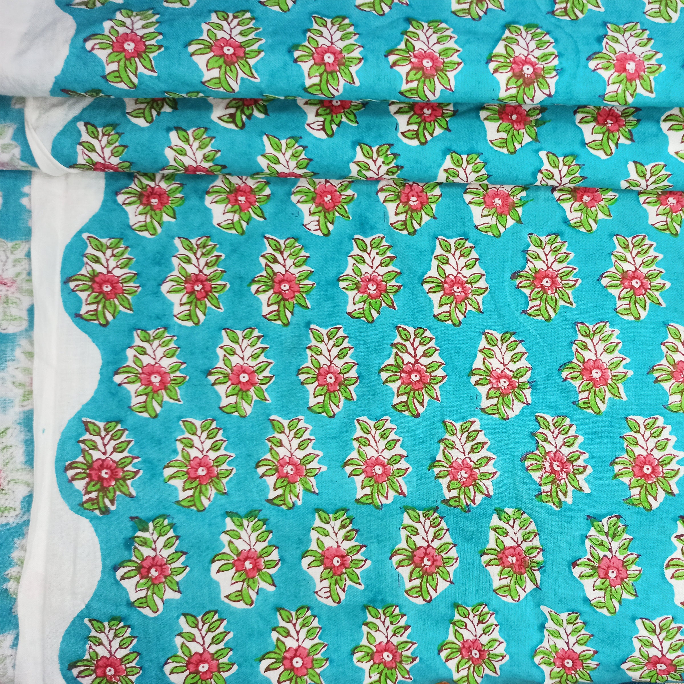 New Era Creation Beautiful Hand Block Printed Fabric, Cotton Fabric ...