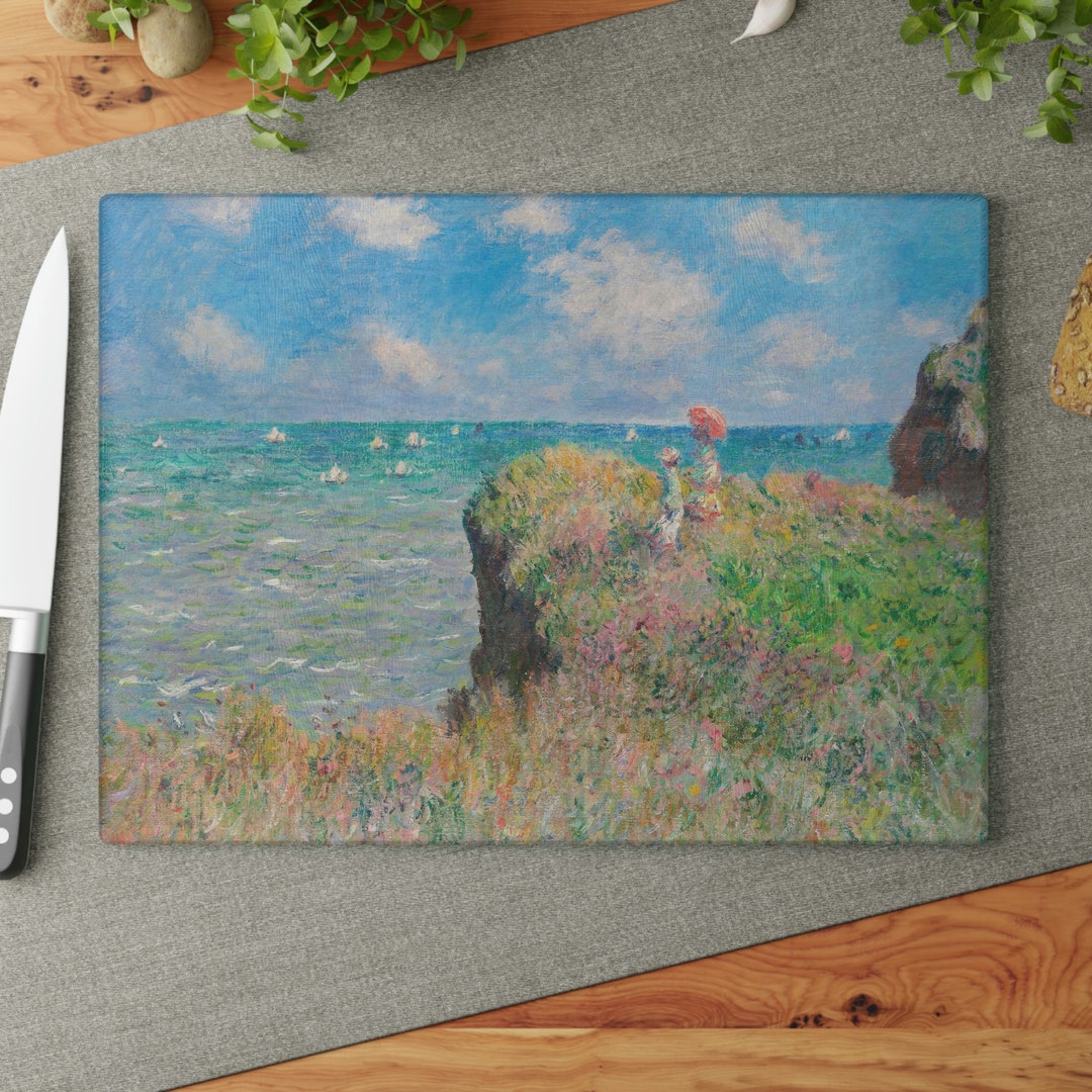 Monet CUTTING BOARD; Claude Monet Cliff Walk at Pourville Art Print ...