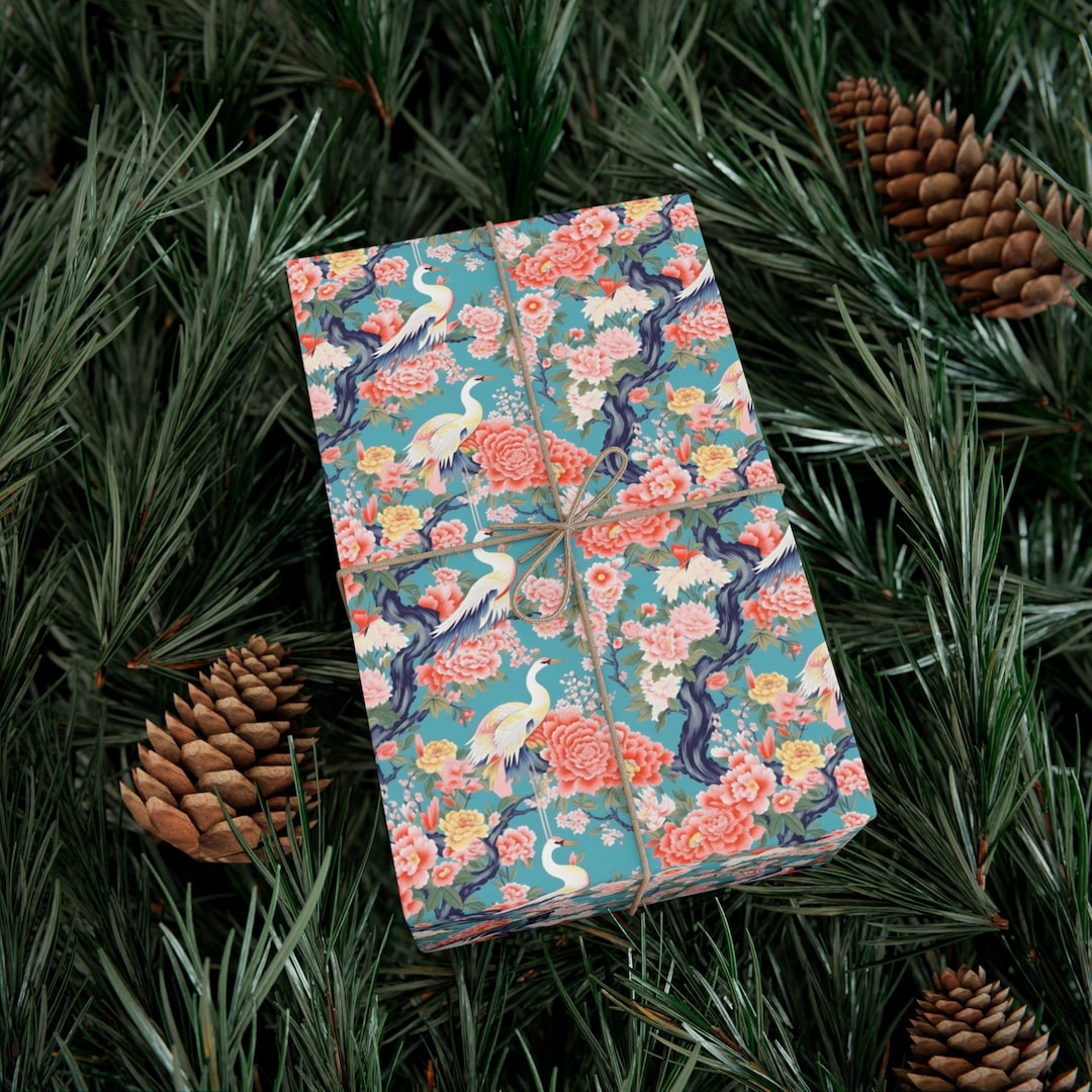 Classic Chinoiserie Aesthetic Gift Wrapping Paper Christmas Gift Wrap ...