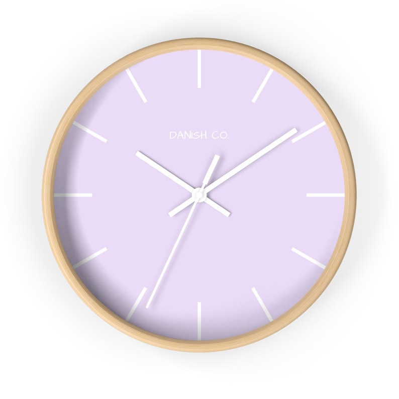 Danish Pastel Lavender Wall Clock Denmark Pastel Decor, Minimalist Home ...