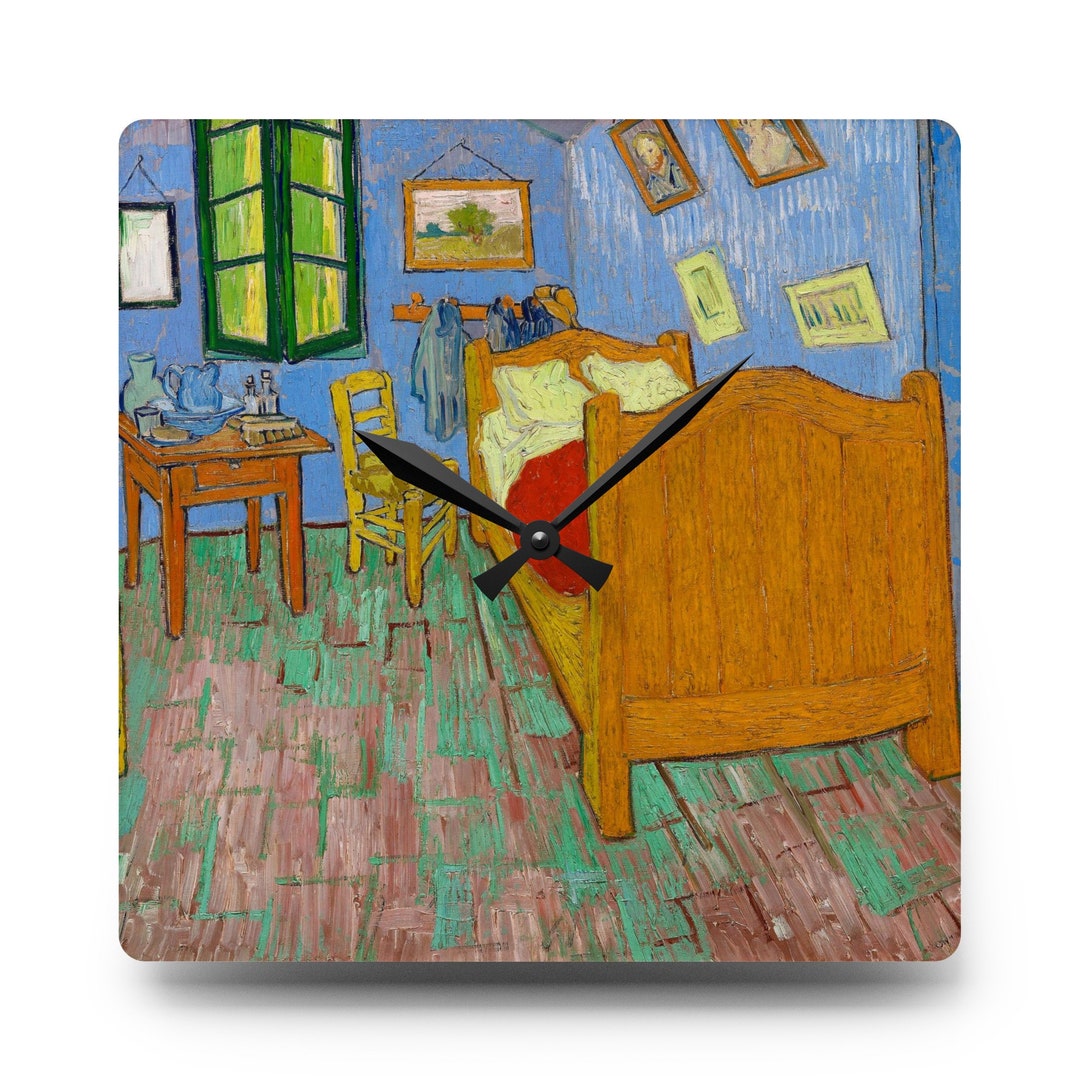 Van Gogh Wall Clock, the Bedroom Clock, Acrylic Square Wall Clock ...