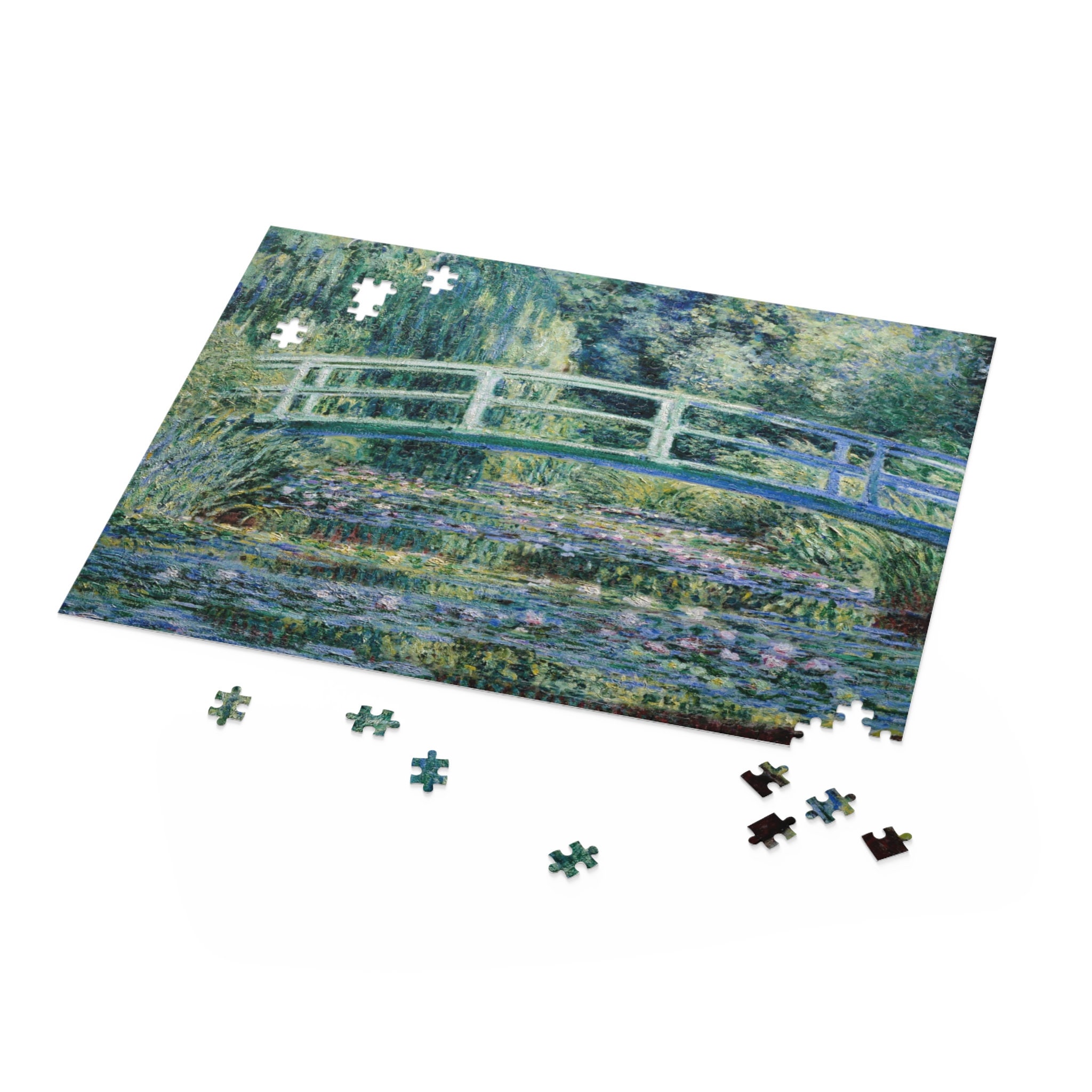 Water Lily Pond Monet Puzzle 120, 252, 500 Piece Bridge Art Print ...