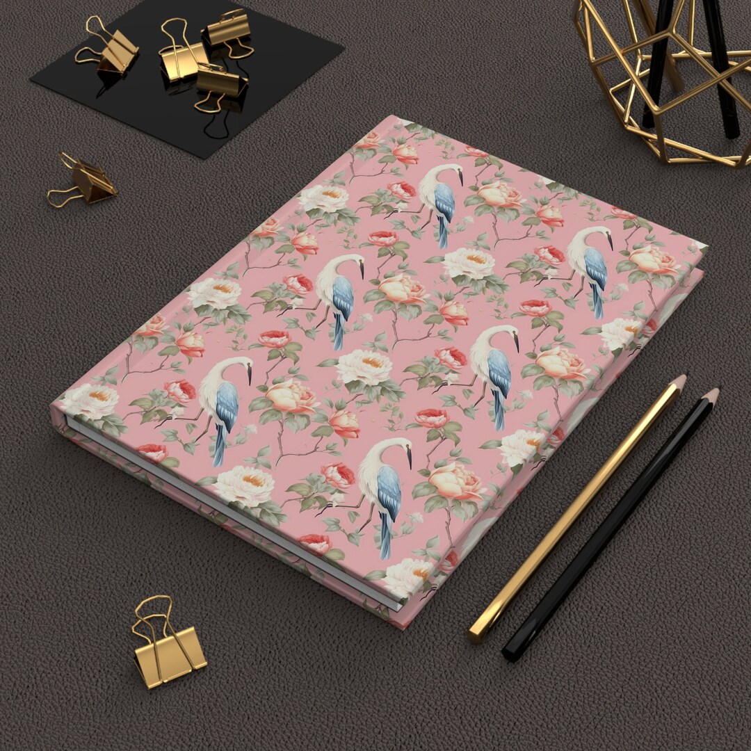 Pink Chinoiserie Aesthetic Hardcover Journal Matte Art Deco European ...