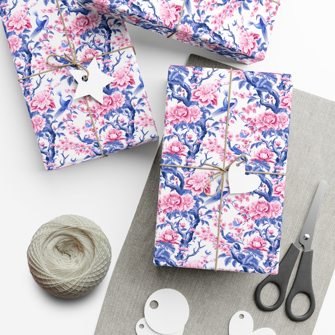 Pretty Chinoiserie Aesthetic Gift Wrap Papers Christmas Gift Xmas ...