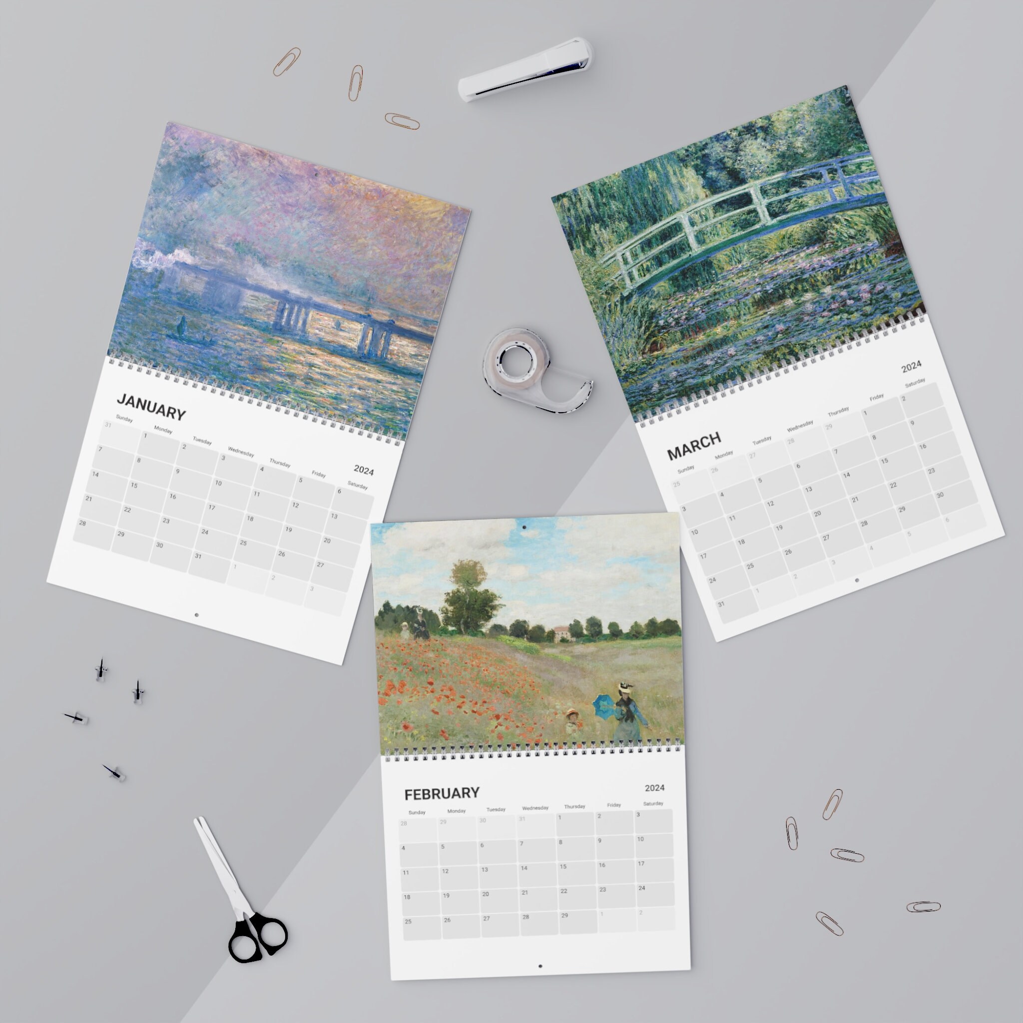 Claude Monet Collection Calendar 2024 Classic Art Prints Monet Calendar ...