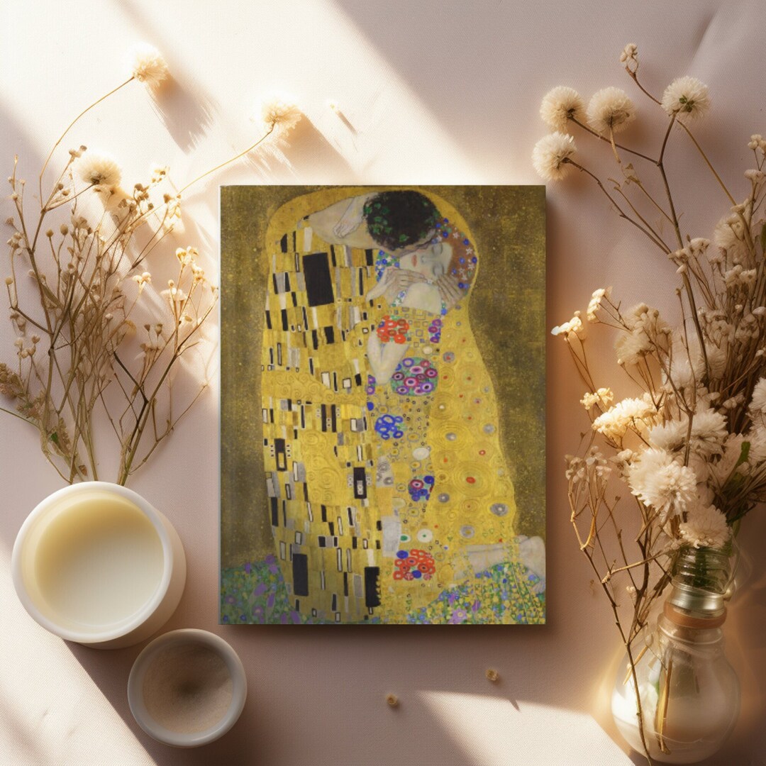 The Kiss by Gustav Klimt Hardcover Journal Matte Cover Art Klimt Famous ...
