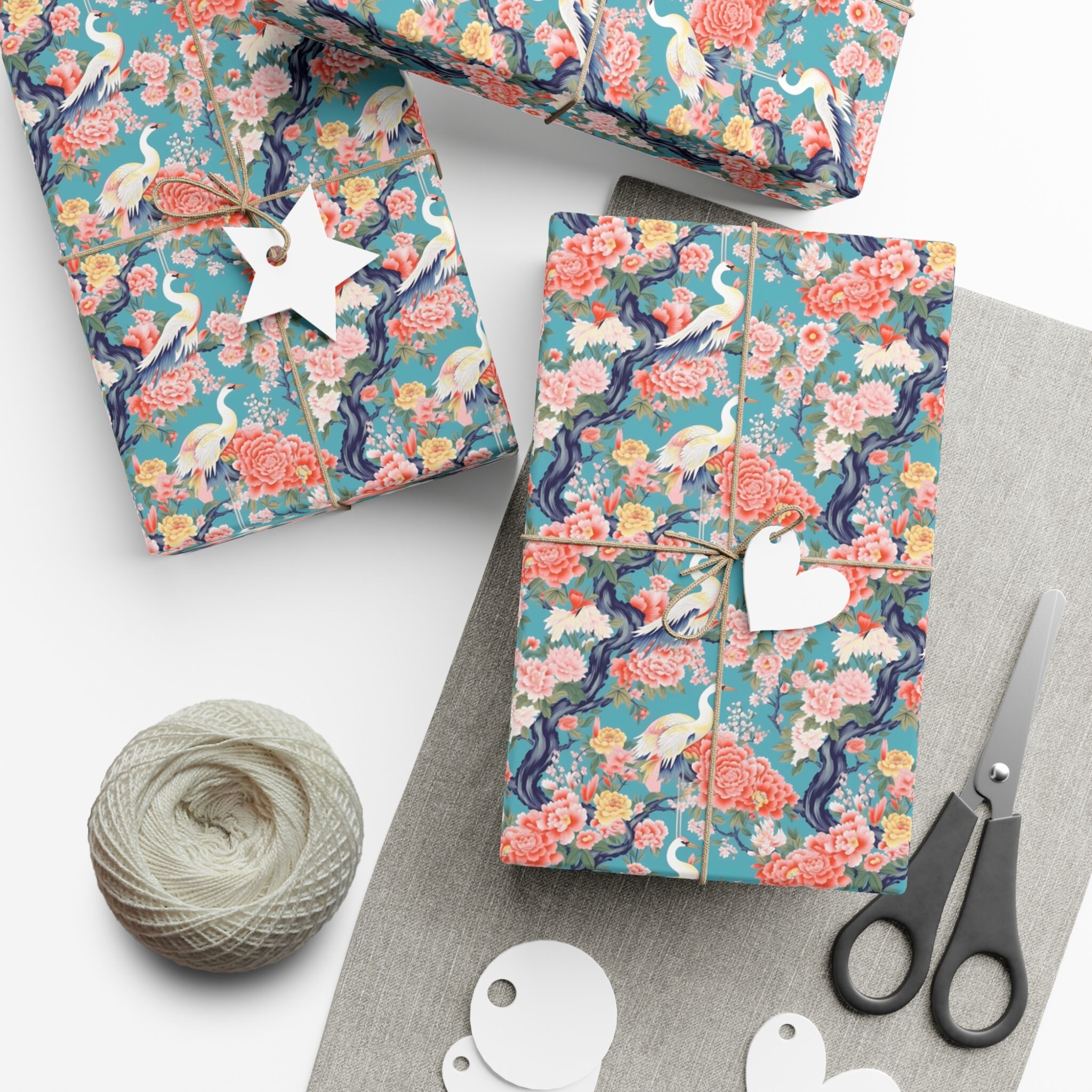 Classic Chinoiserie Aesthetic Gift Wrapping Paper Christmas Gift Wrap ...