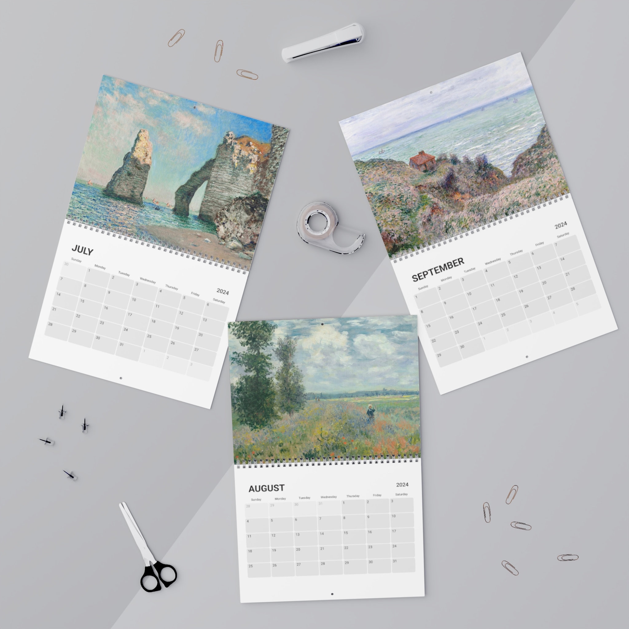 Claude Monet Collection Calendar 2024 Classic Art Prints Monet Calendar ...
