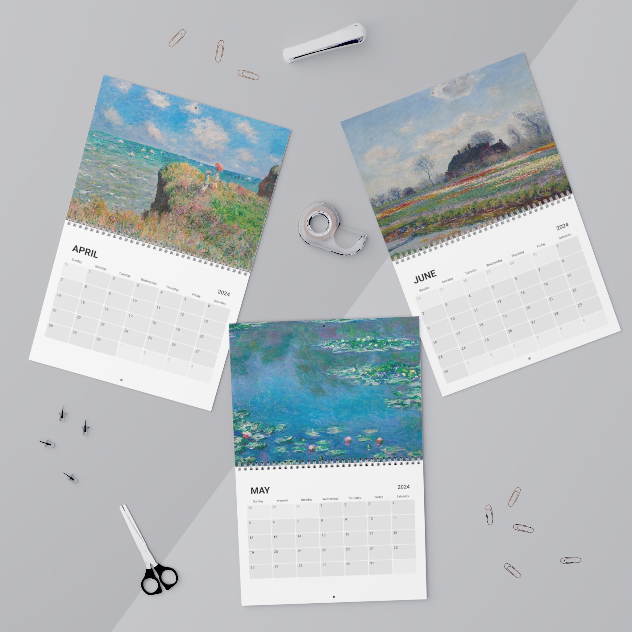 Claude Monet Collection Calendar 2024 Classic Art Prints Monet Calendar ...