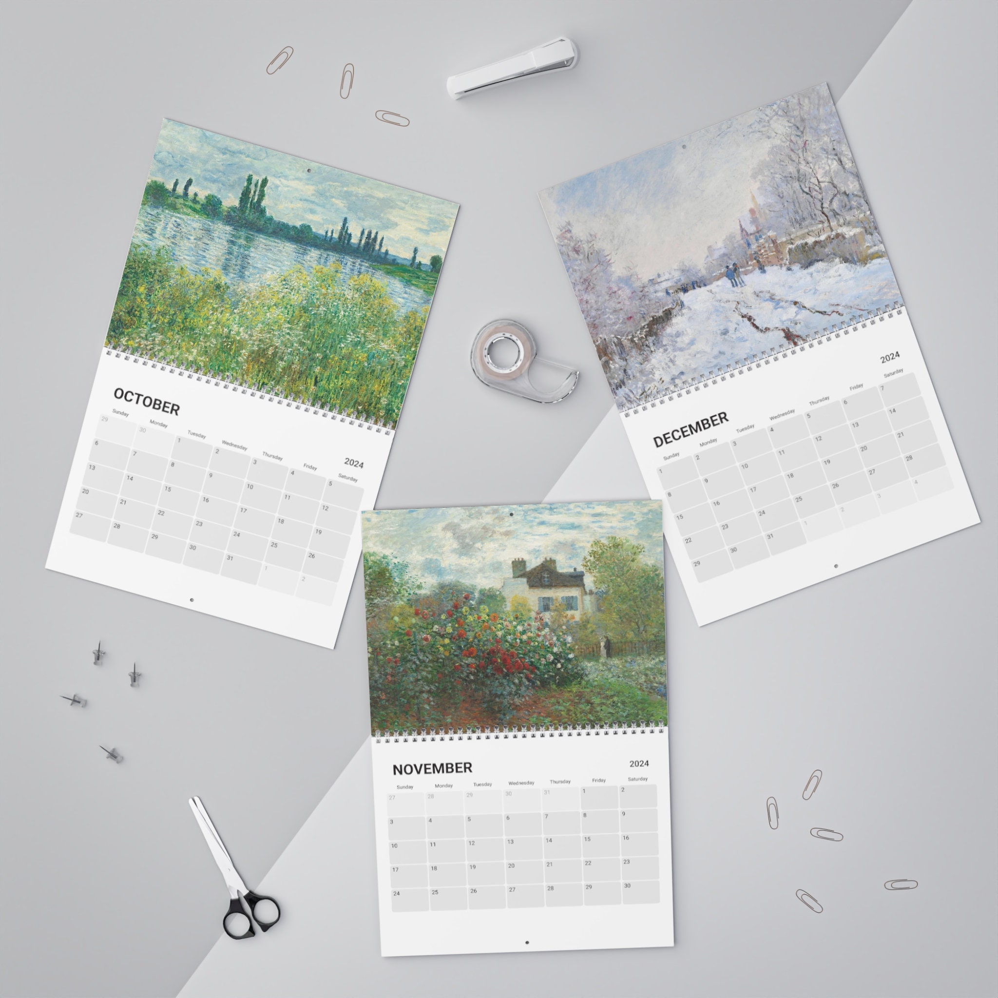 Claude Monet Collection Calendar 2024 Classic Art Prints Monet Calendar ...