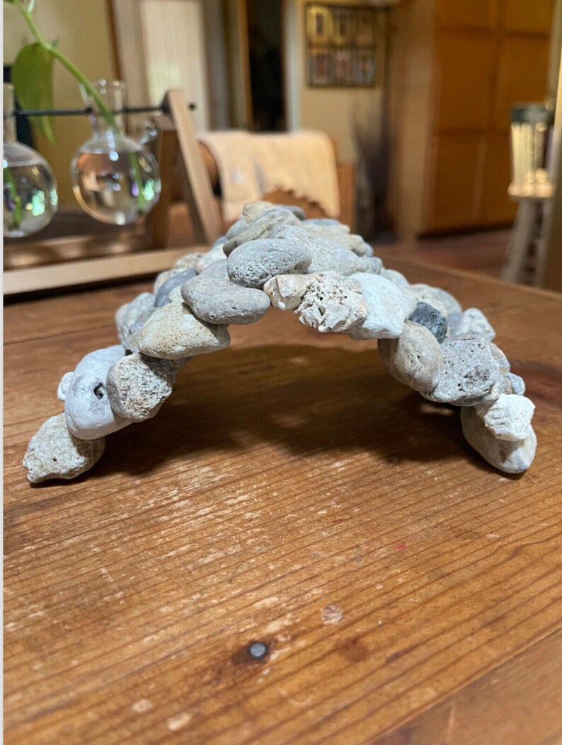 Handmade Natural Stone Tank Decor Fish Lizard Cave Hide With Fossils - Etsy