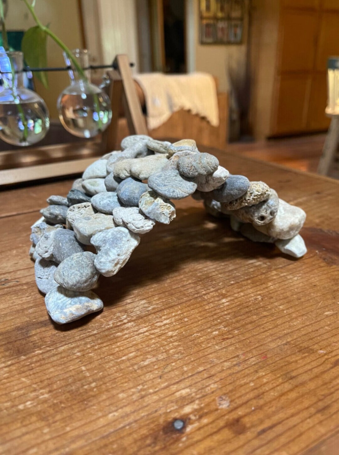 Handmade Natural Stone Tank Decor - Fish Lizard Cave Hide With Fossils ...
