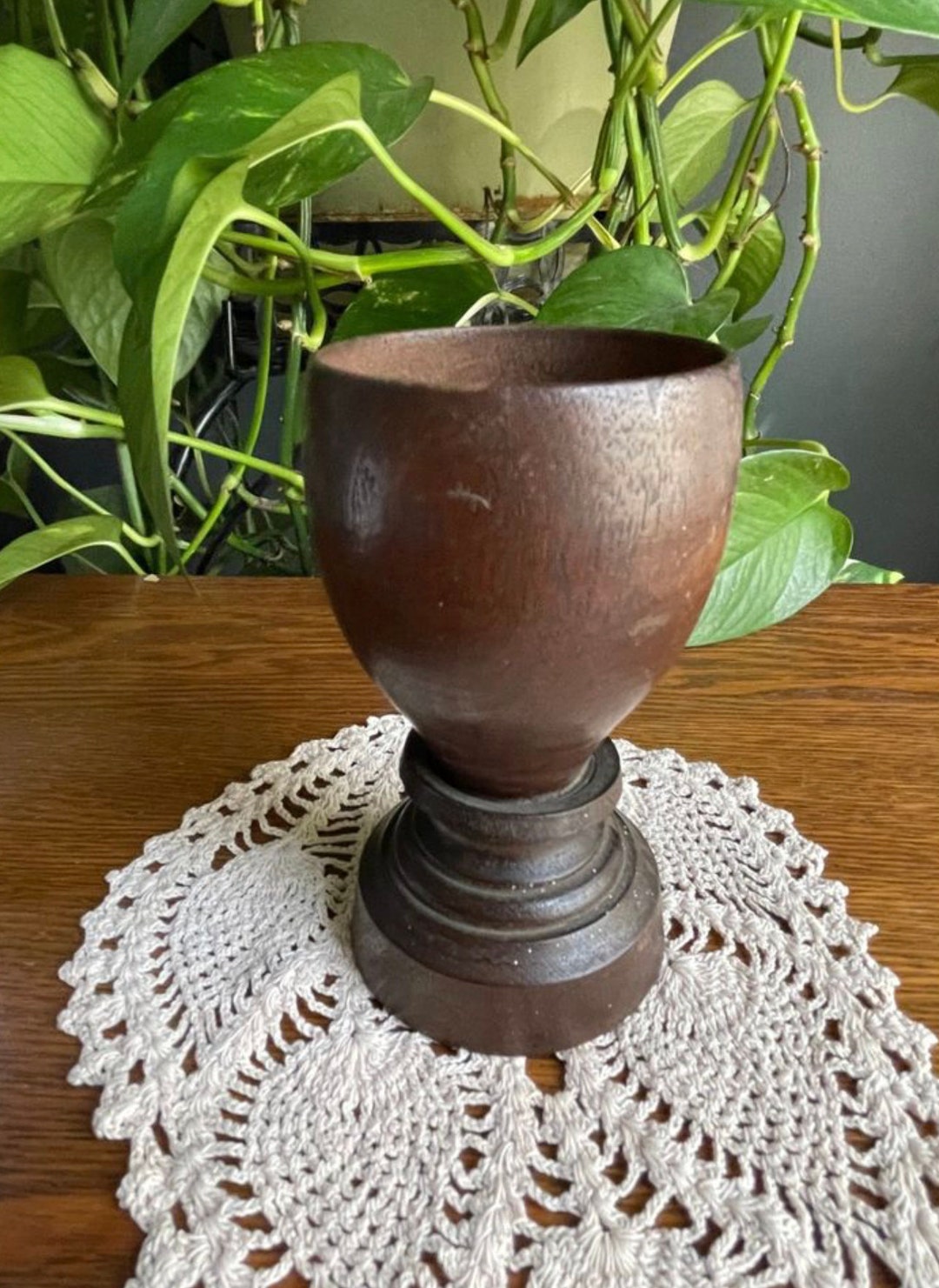 Antique Lathed Wooden Chalice With Captive Ring and Owner History - Etsy