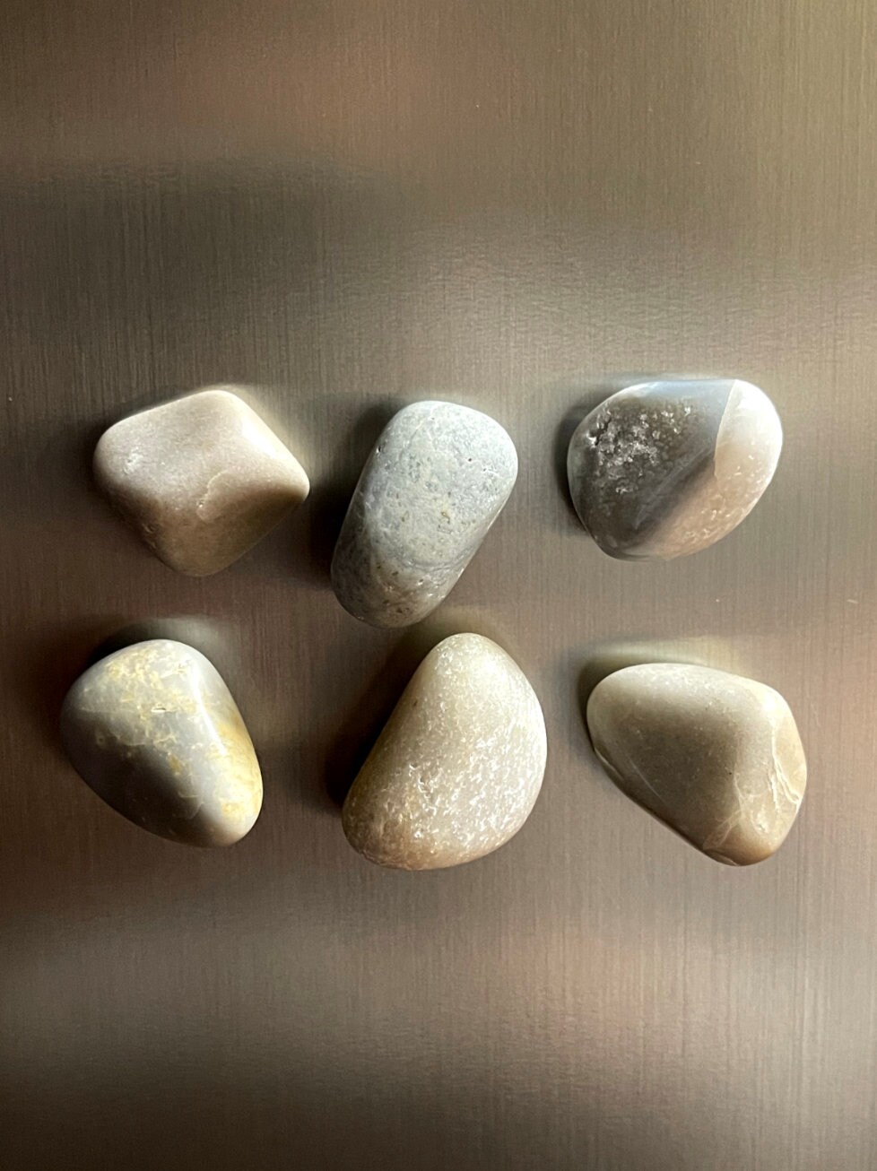 Handmade Stone Refrigerator Magnets Set Blue White Tan - Etsy