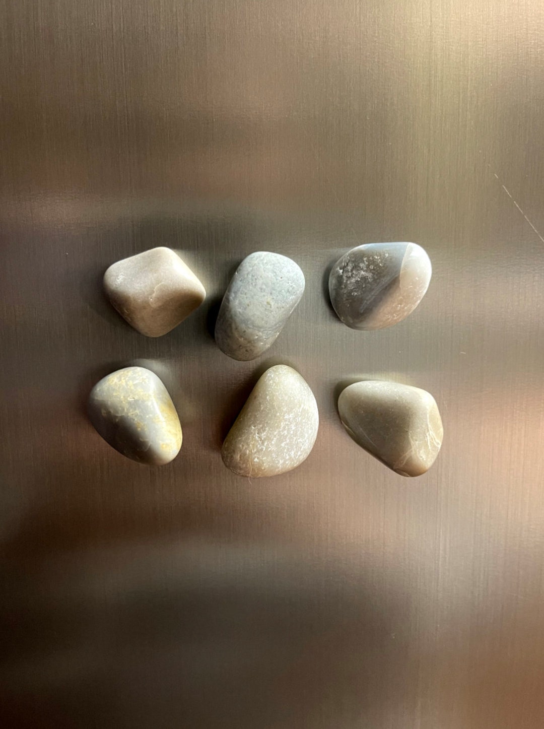 Handmade Stone Refrigerator Magnets Set Blue White Tan Quartz Agate ...