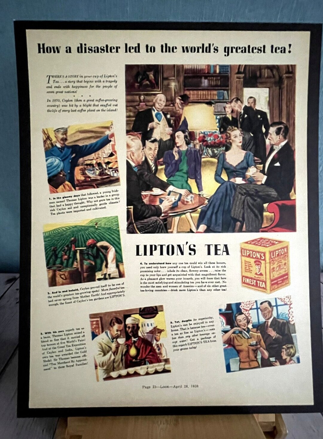 1930's Lipton's Tea Advertisement From Look Magazine Issue April 1938 ...