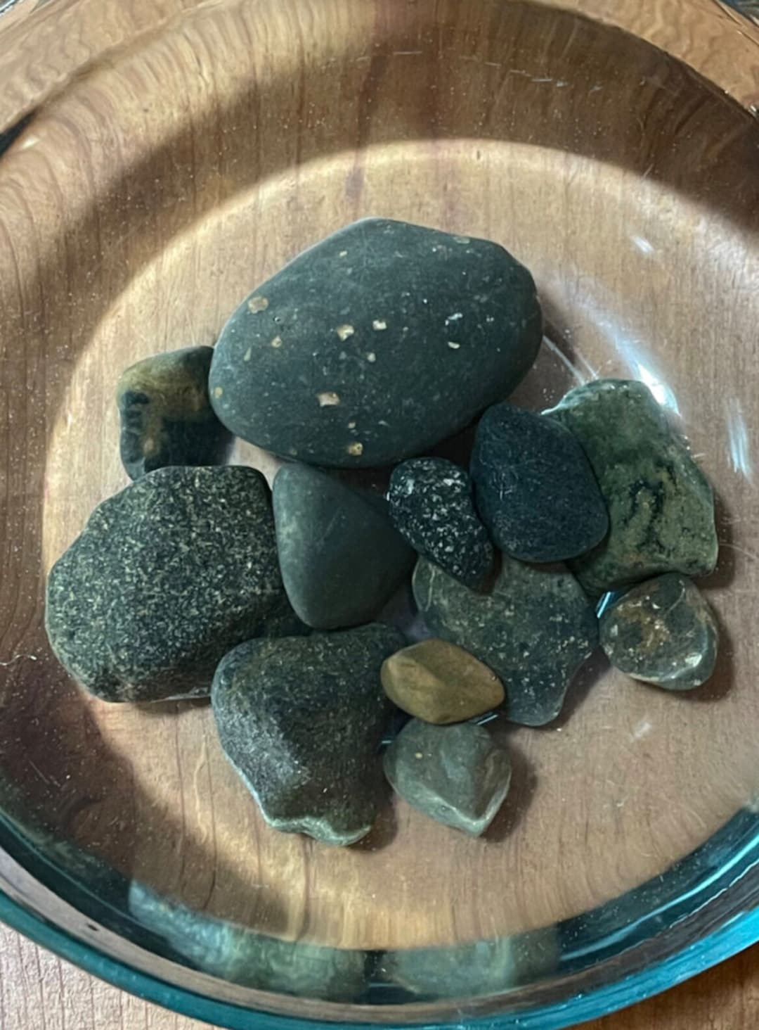 Natural Ohio Rocks for Tank Decorating Smooth Dark Green River Stones ...
