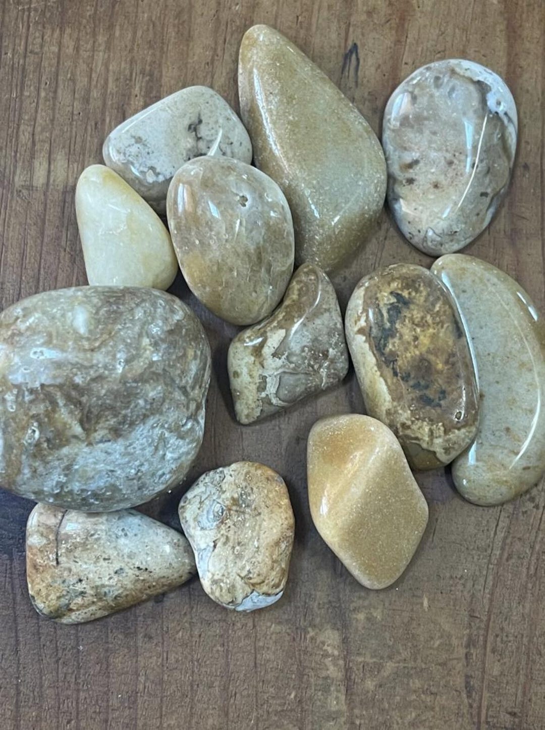 Shiny Smooth Tumbled Stone Set for Decorating- Pretty Brown Chert N ...