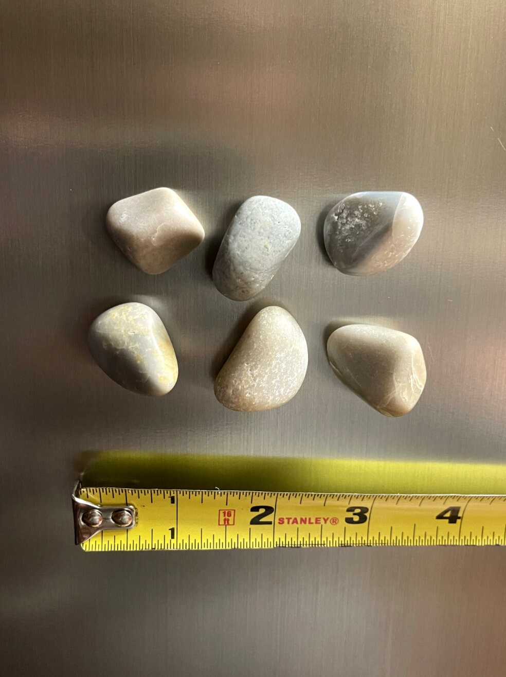 Handmade Stone Refrigerator Magnets Set Blue White Tan - Etsy