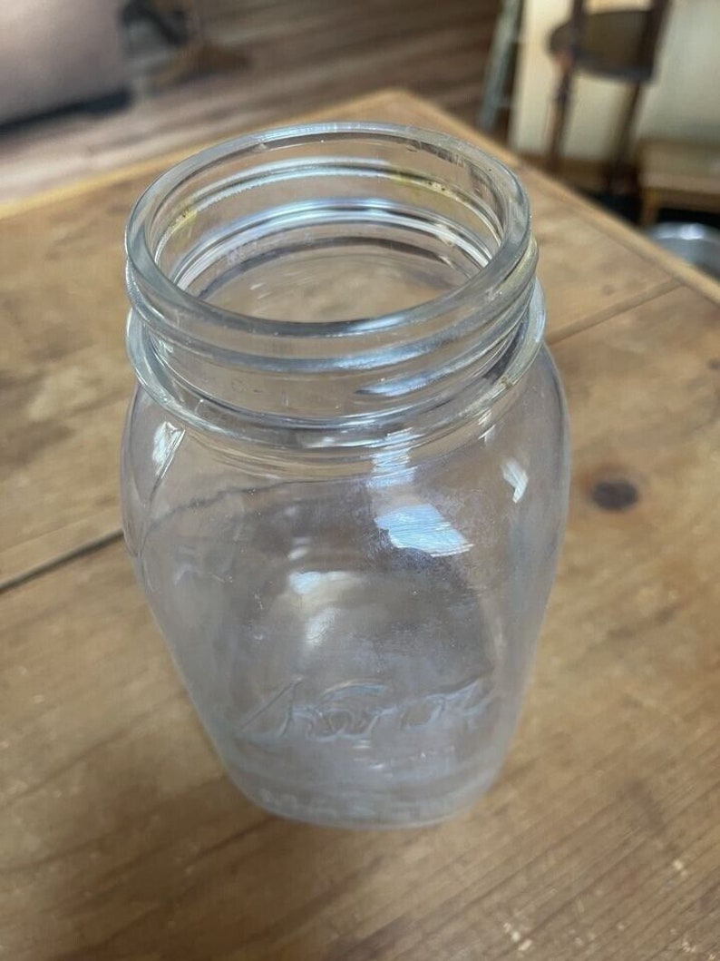 Vintage Kerr Clear Mason Jar Quart - Etsy