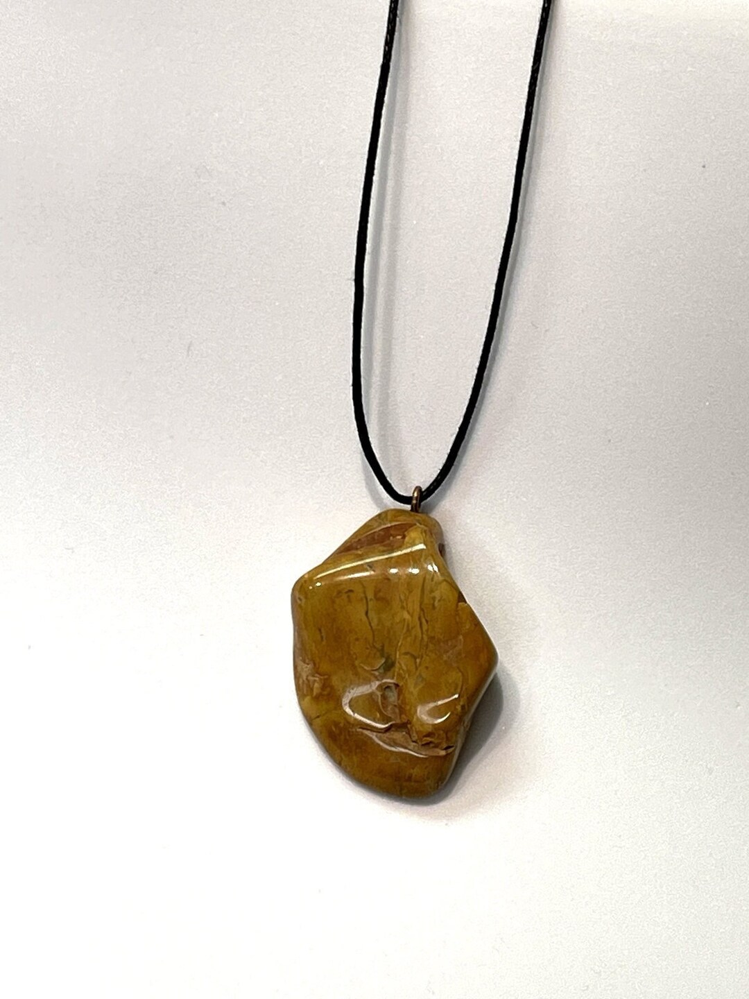 All Natural Handmade Tan Jasper Stone Pendant - Long Necklace - Etsy