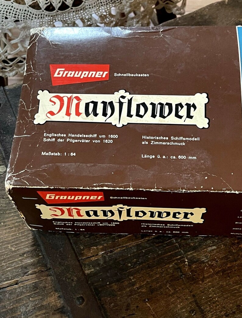 Vintage Graupner Wooden Mayflower Ship Model No. 2119 With Neat History ...
