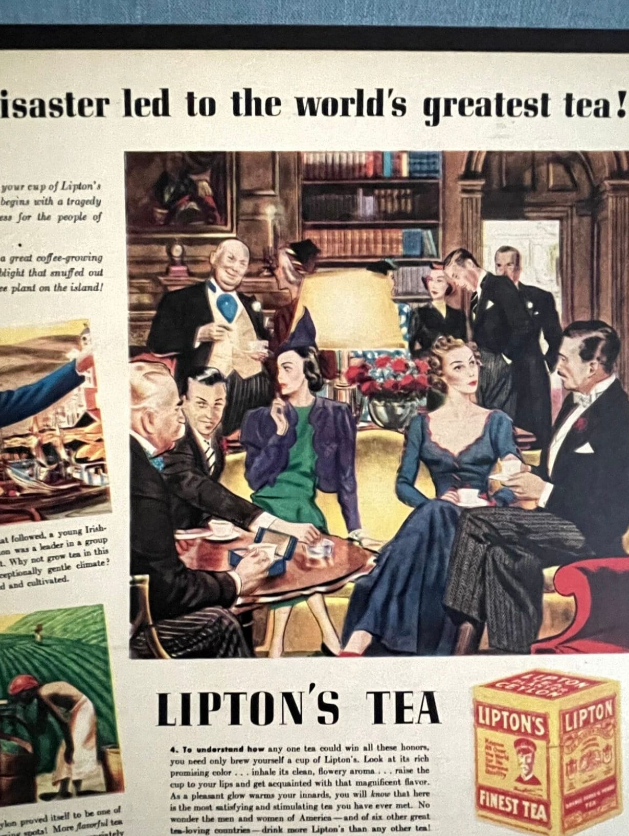 1930's Lipton's Tea Advertisement From Look Magazine Issue April 1938 ...