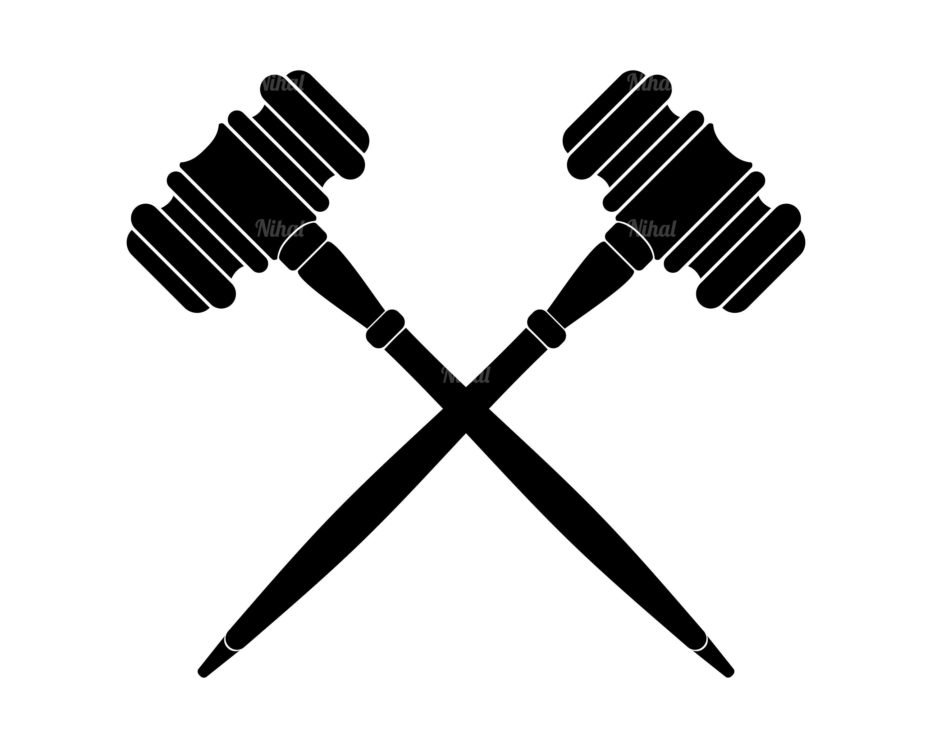 Crossed Gavel Svg Hammer Cricut Fie Judges Gavel Png Wooden Hammer Cut ...
