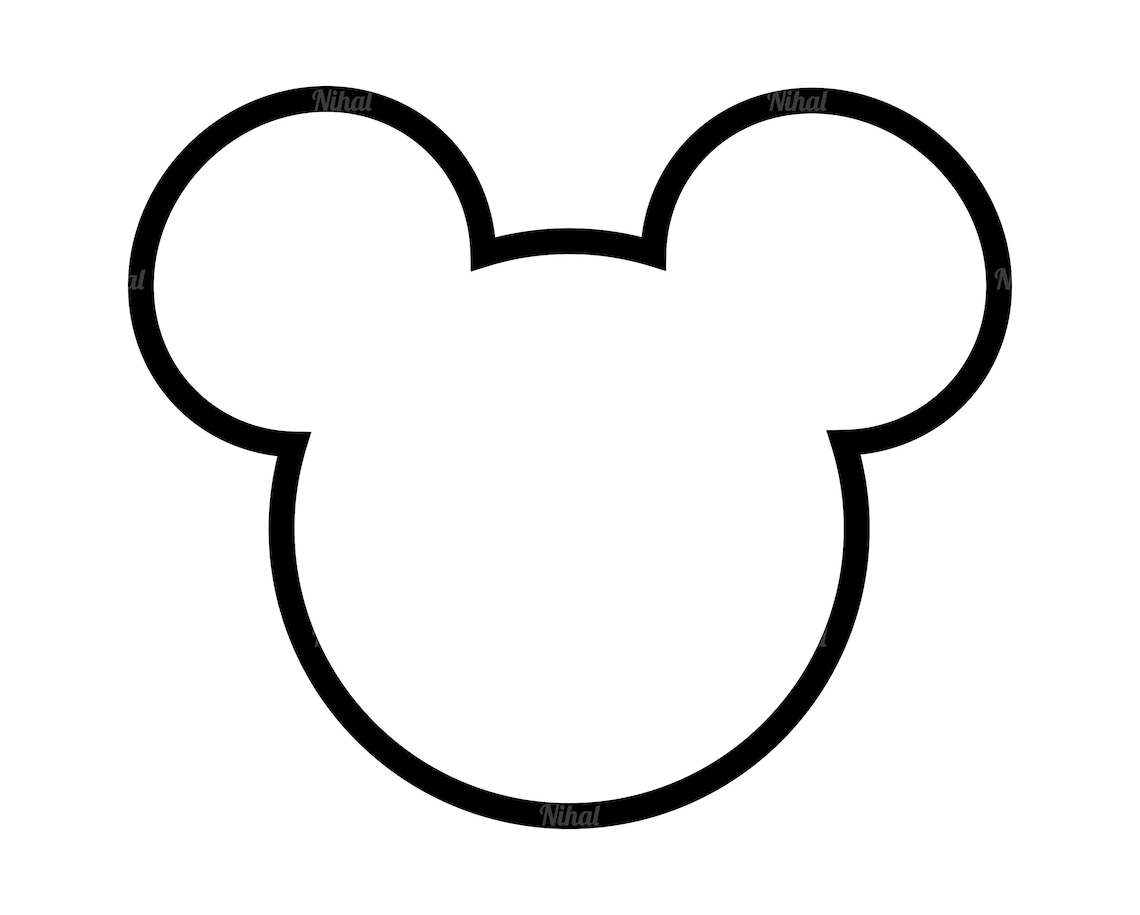 Mickey Head Outline Svg | Mickey Outline Cricut Cut File | Mouse Head ...