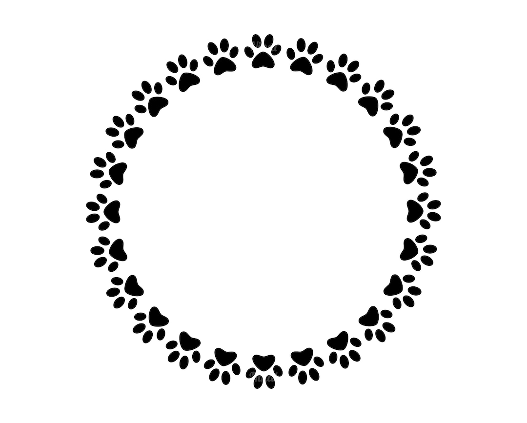 Circle Paw Prints Svg | Paw Print Svg | Paw Cut File | Dog Paw Png - Etsy