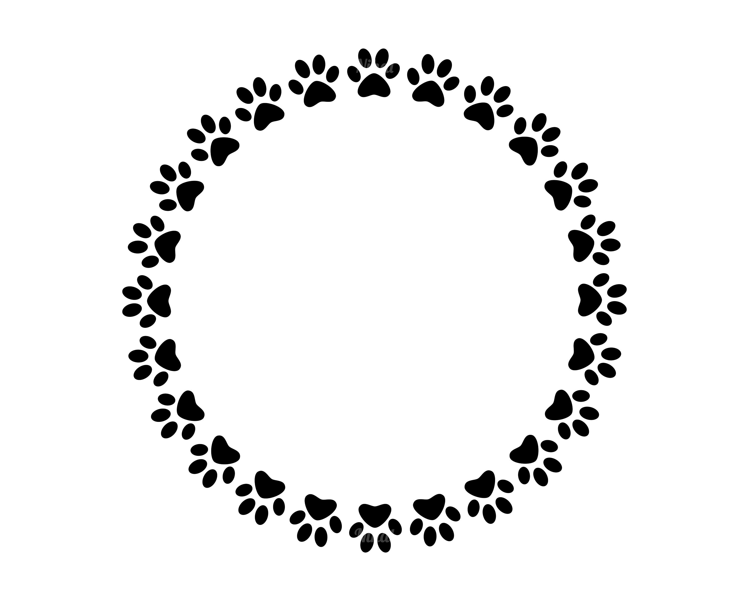 Circle Paw Prints Svg | Paw Print Svg | Paw Cut File | Dog Paw Png - Etsy