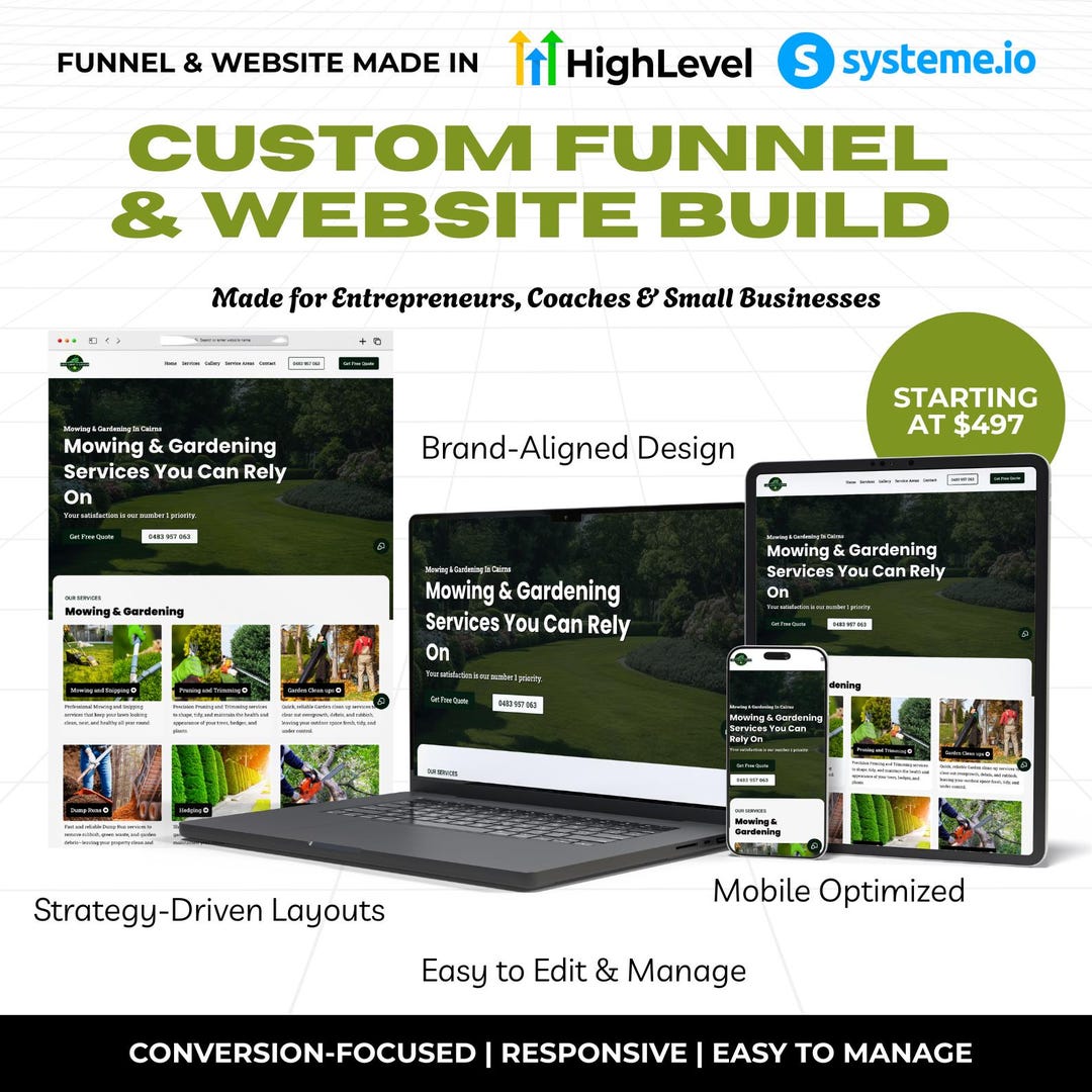 Custom Funnel & Website Design for Coaches, Entrepreneurs, Small ...