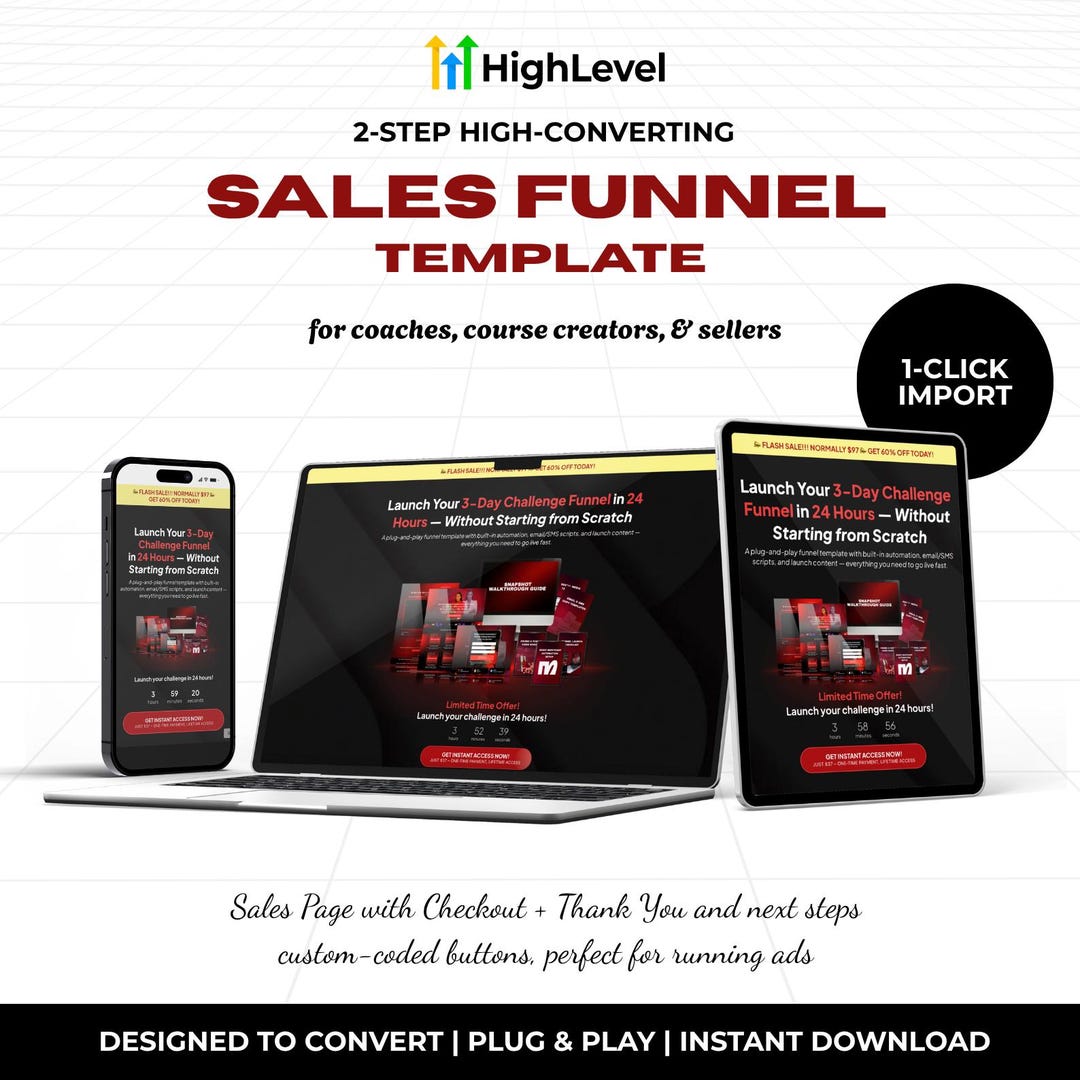 Go High Level Sales Funnel Template – 2-step Sales Page (GHL Share Link ...