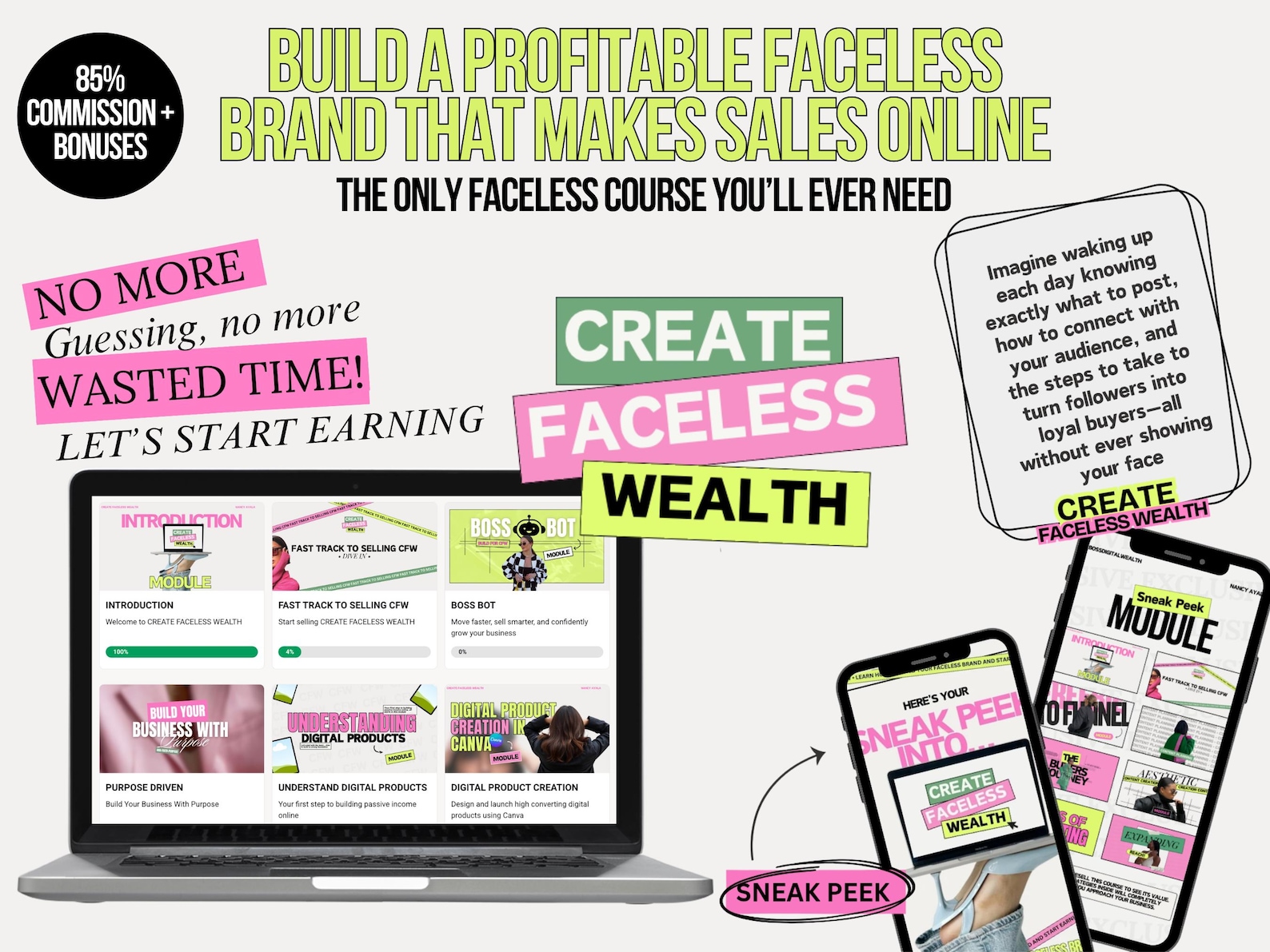 CFW Create Faceless Wealth Course With 85% Affiliate Course Faceless ...